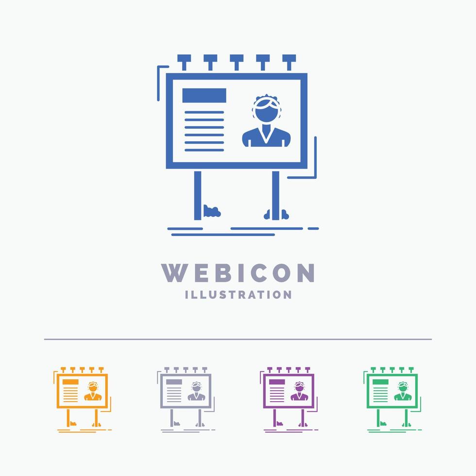 Advertisement Advertising Billboard Poster Board 5 Color Glyph Web