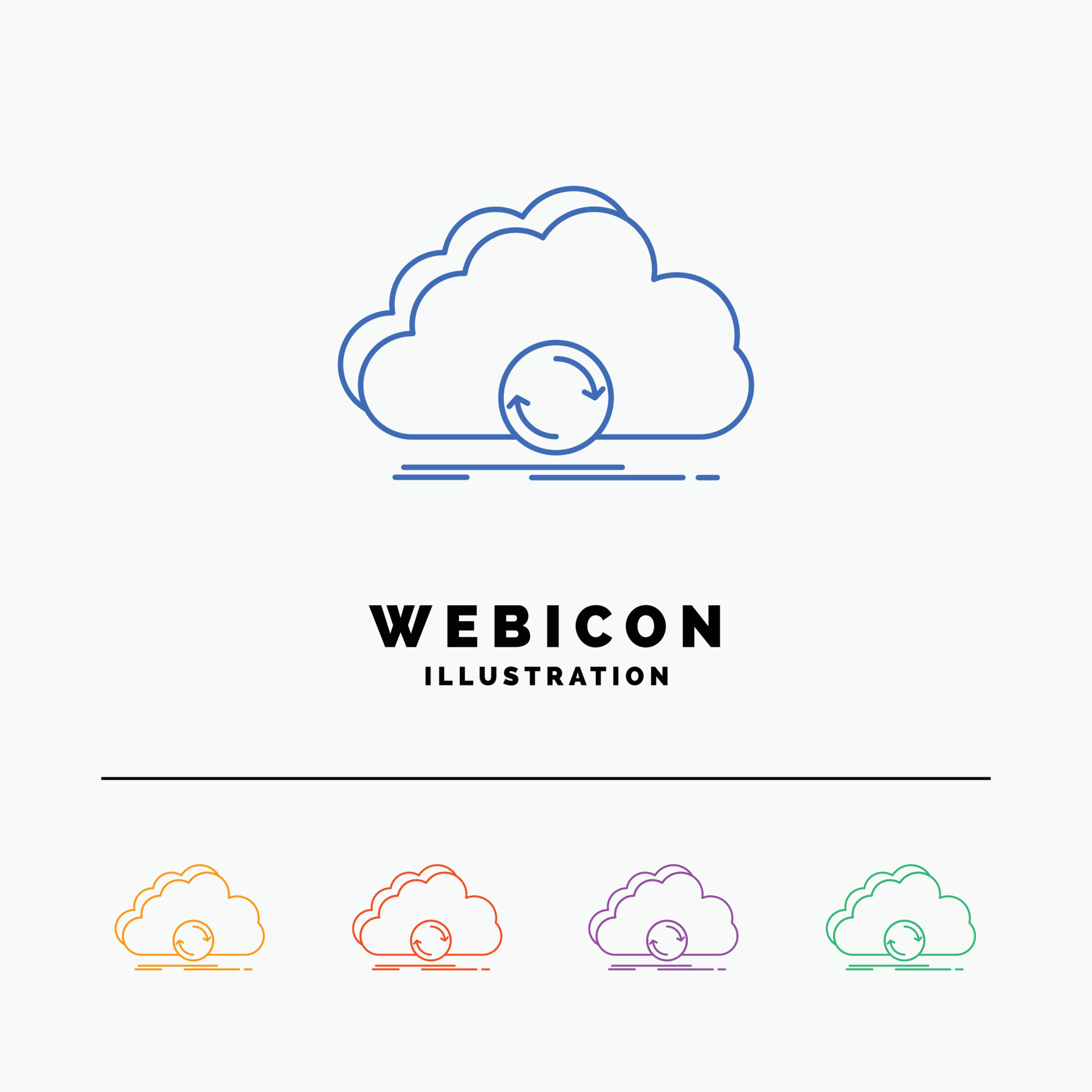 Cloud Syncing Sync Data Synchronization 5 Color Line Web Icon