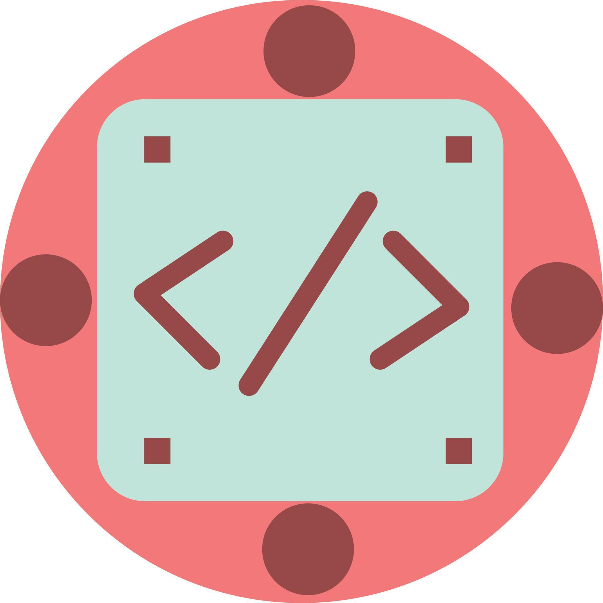 Code Custom Implementation Management Product Flat Color Icon Vector