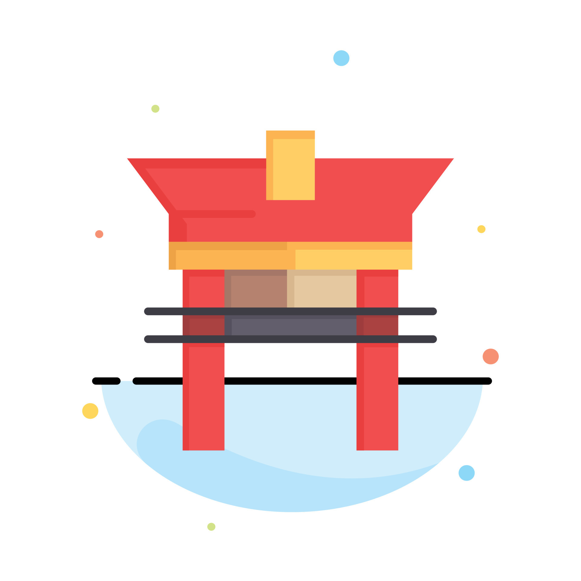 Gate Bridge China Chinese Abstract Flat Color Icon Template 13121815