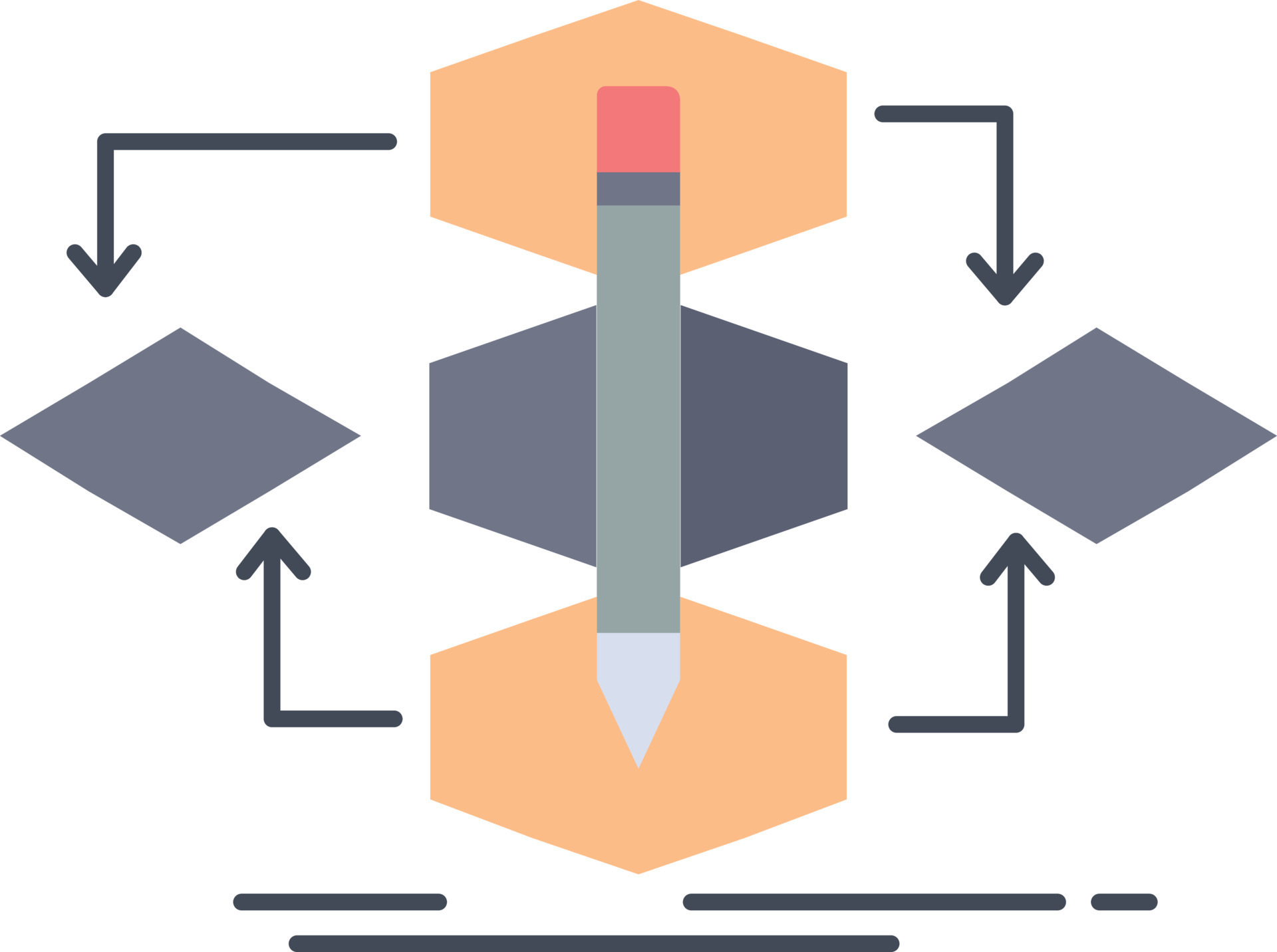 Algorithm Design Method Model Process Flat Color Icon Vector 13149293