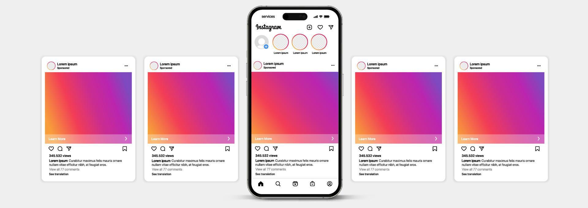 Instagram Mockup App Template Screens On Apple Iphone Pro Instagram