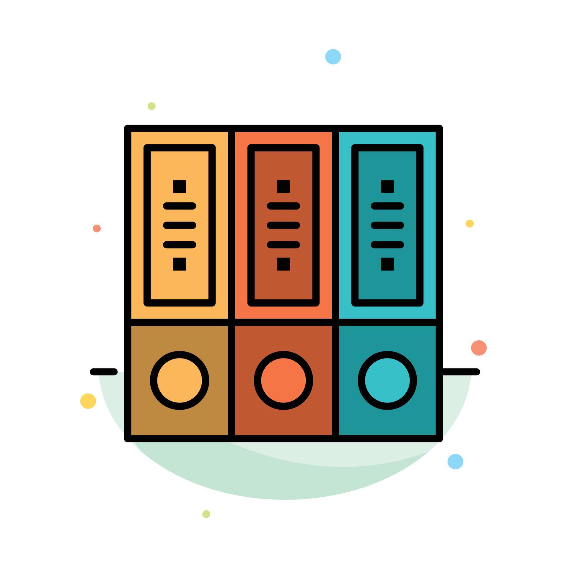 Files Archive Data Database Documents Folders Abstract Flat Color Icon