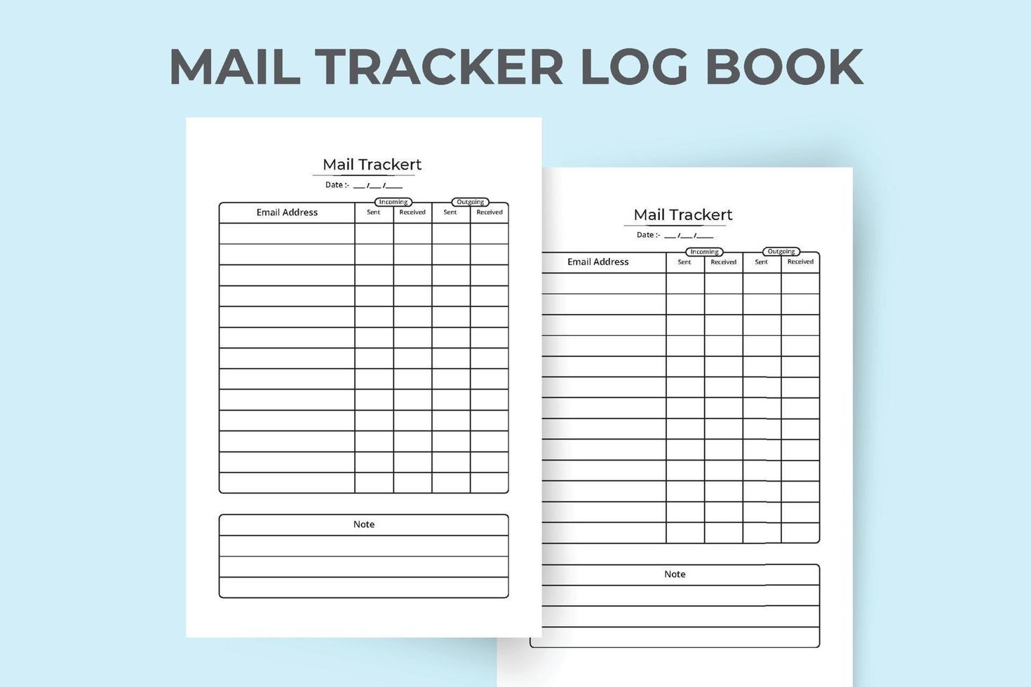 Mail Tracker Log Book Interior Mail Incoming And Outgoing Diary