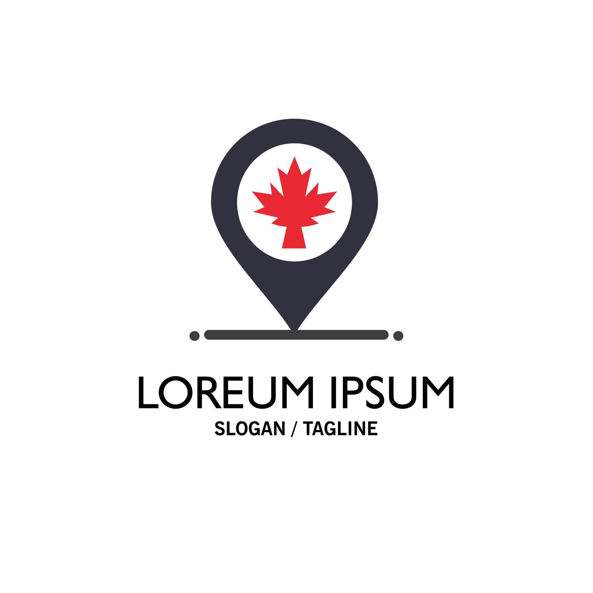 Map Location Canada Leaf Business Logo Template Flat Color 13329785