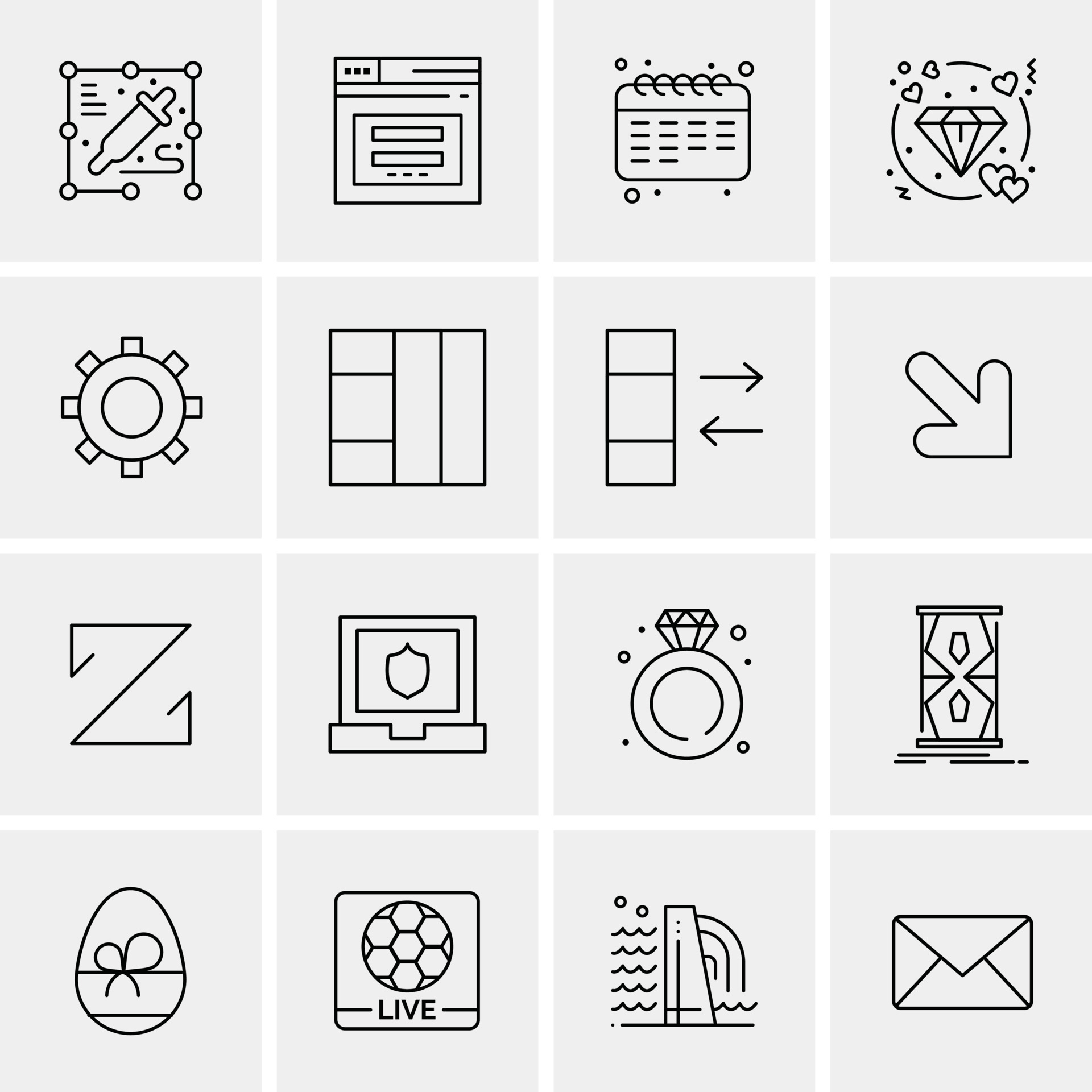 Prototype Grid Database Chart Mobile App Icon Design 13434927 Vector