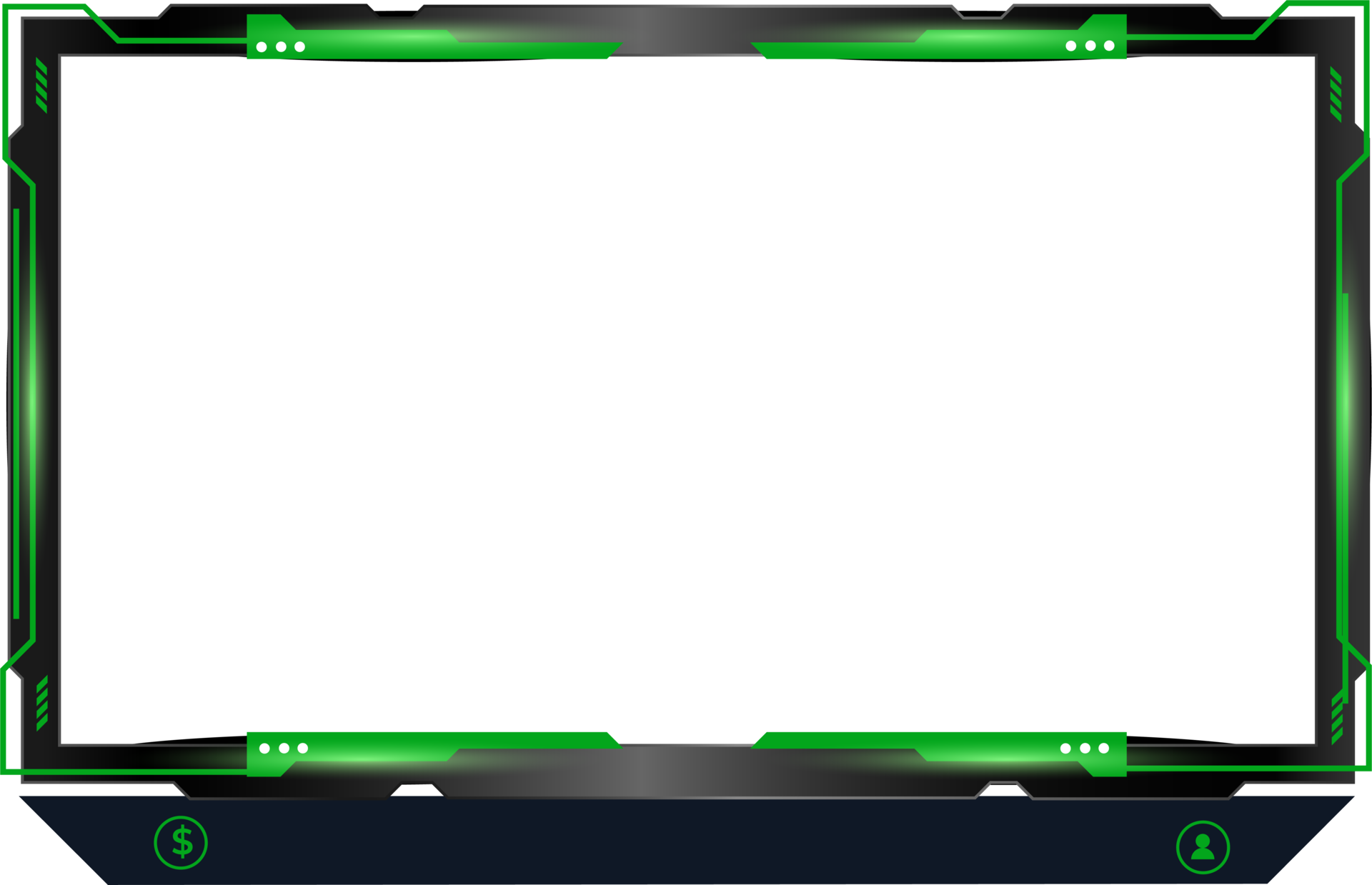 Green Live Stream Overlay Design On A Transparent Background And