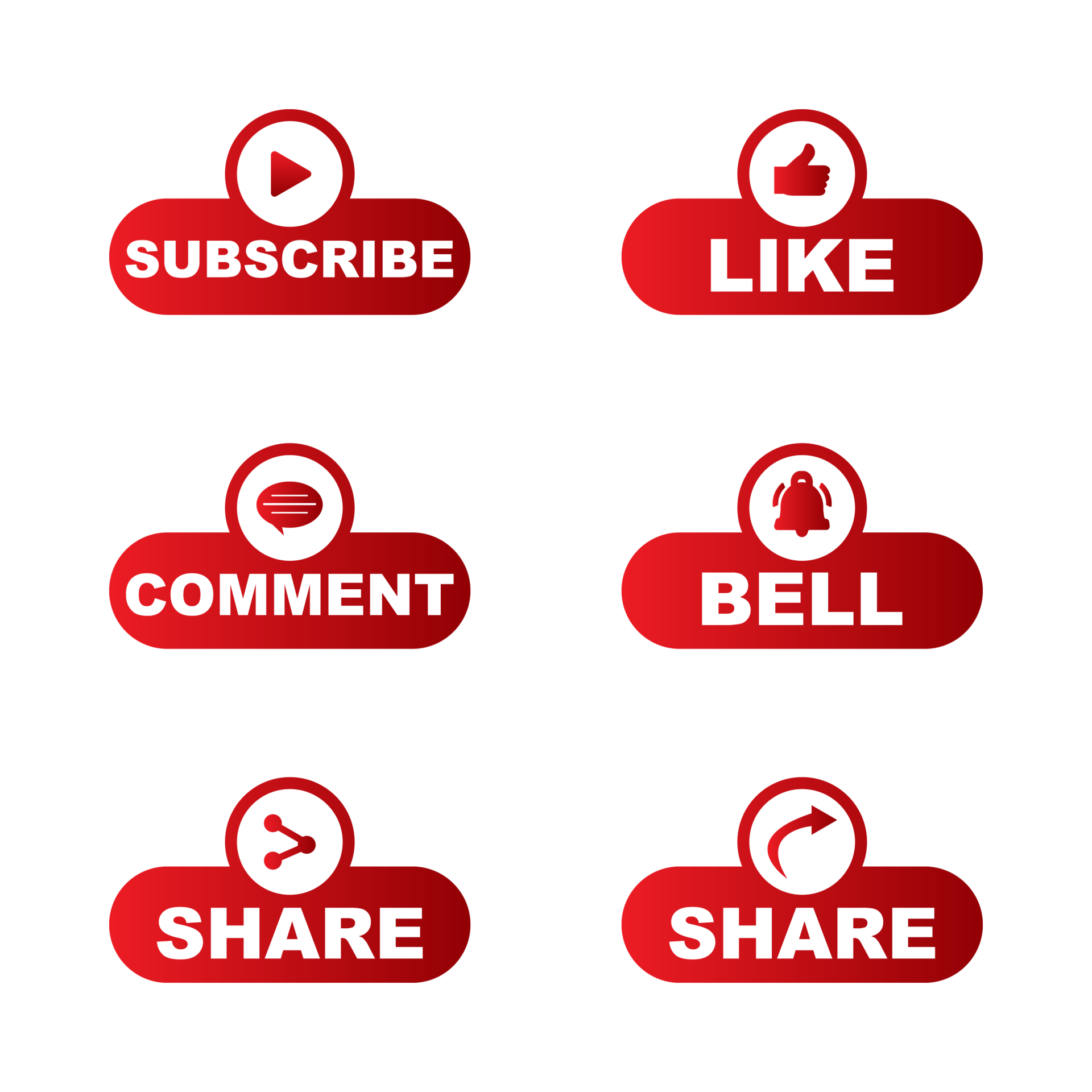 Subscribe Button With Metallic Color Design For Social Media Button