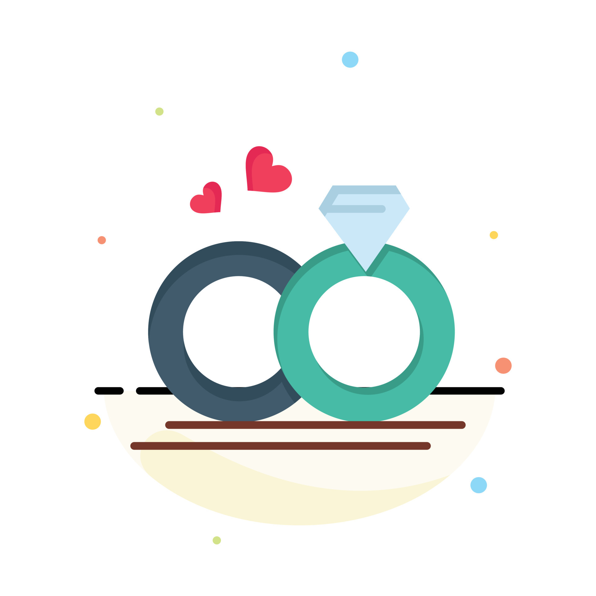 Ring Marriage Wedding Love Abstract Flat Color Icon Template 13493870