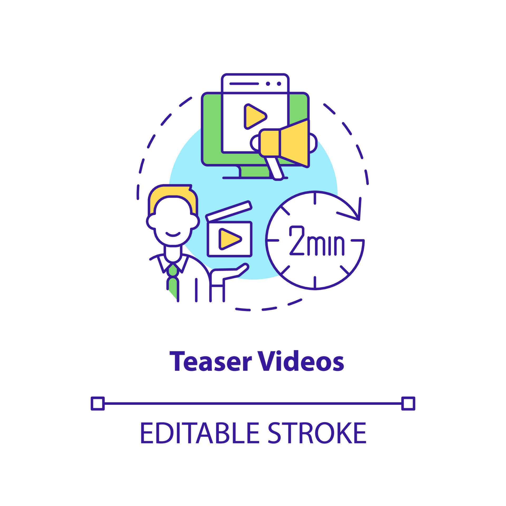 Teaser Videos Concept Icon Visual Short Introduction Online Tutorials