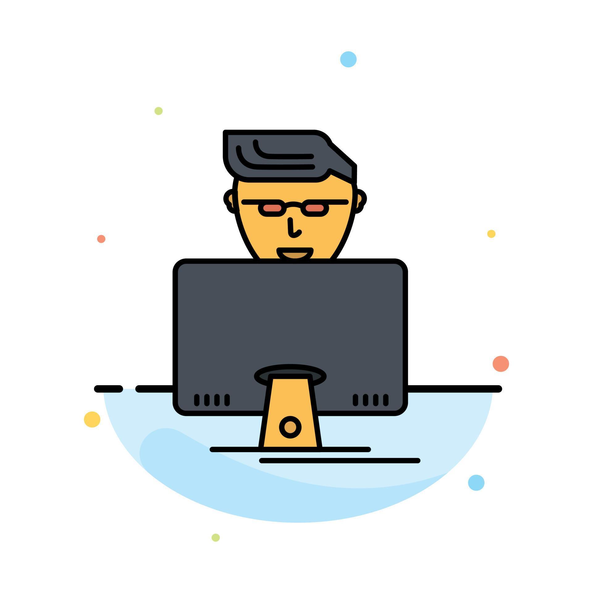 Hacker User Gamer Programmer Abstract Flat Color Icon Template 14404606