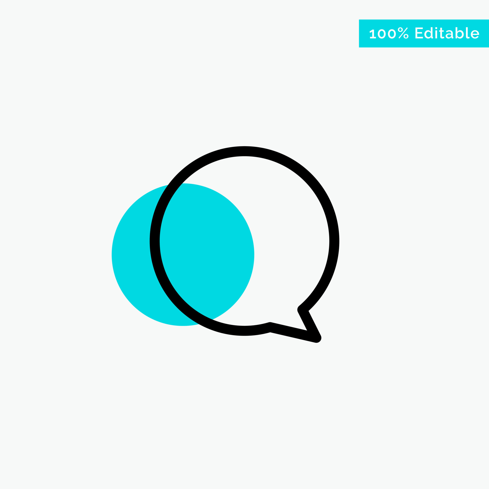 Chat Instagram Interface Turquoise Highlight Circle Point Vector Icon