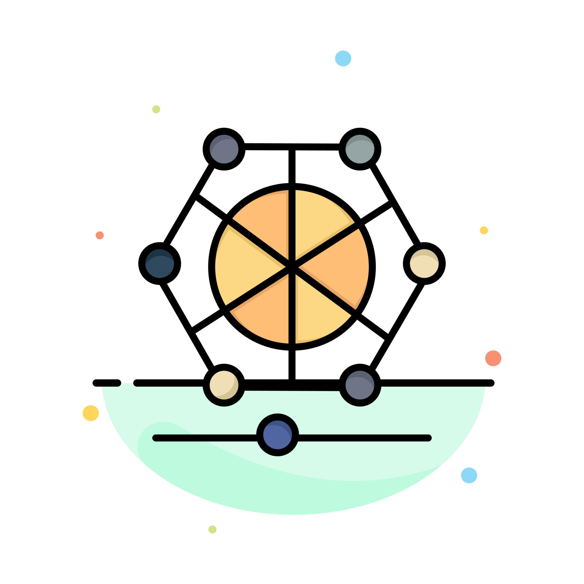 Machine Learning Language Data Abstract Flat Color Icon Template