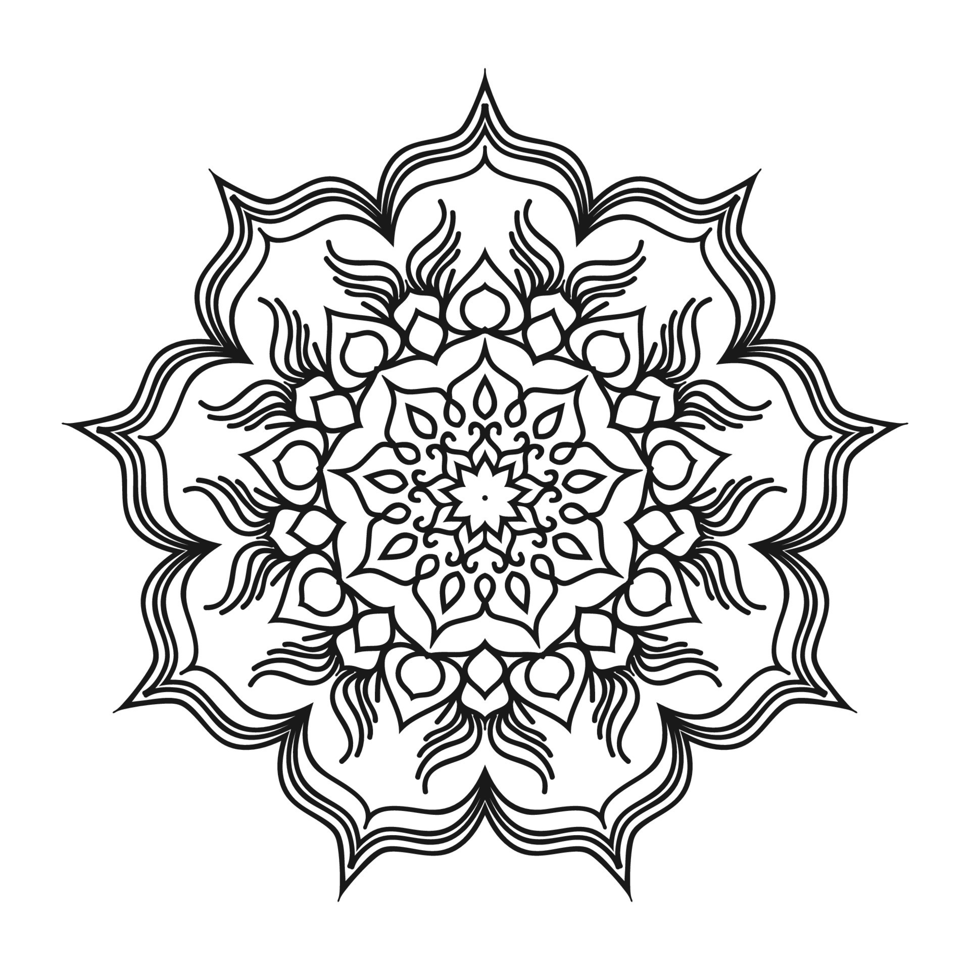 Round Mandala Coloring Page Design 14772751 Vector Art At Vecteezy