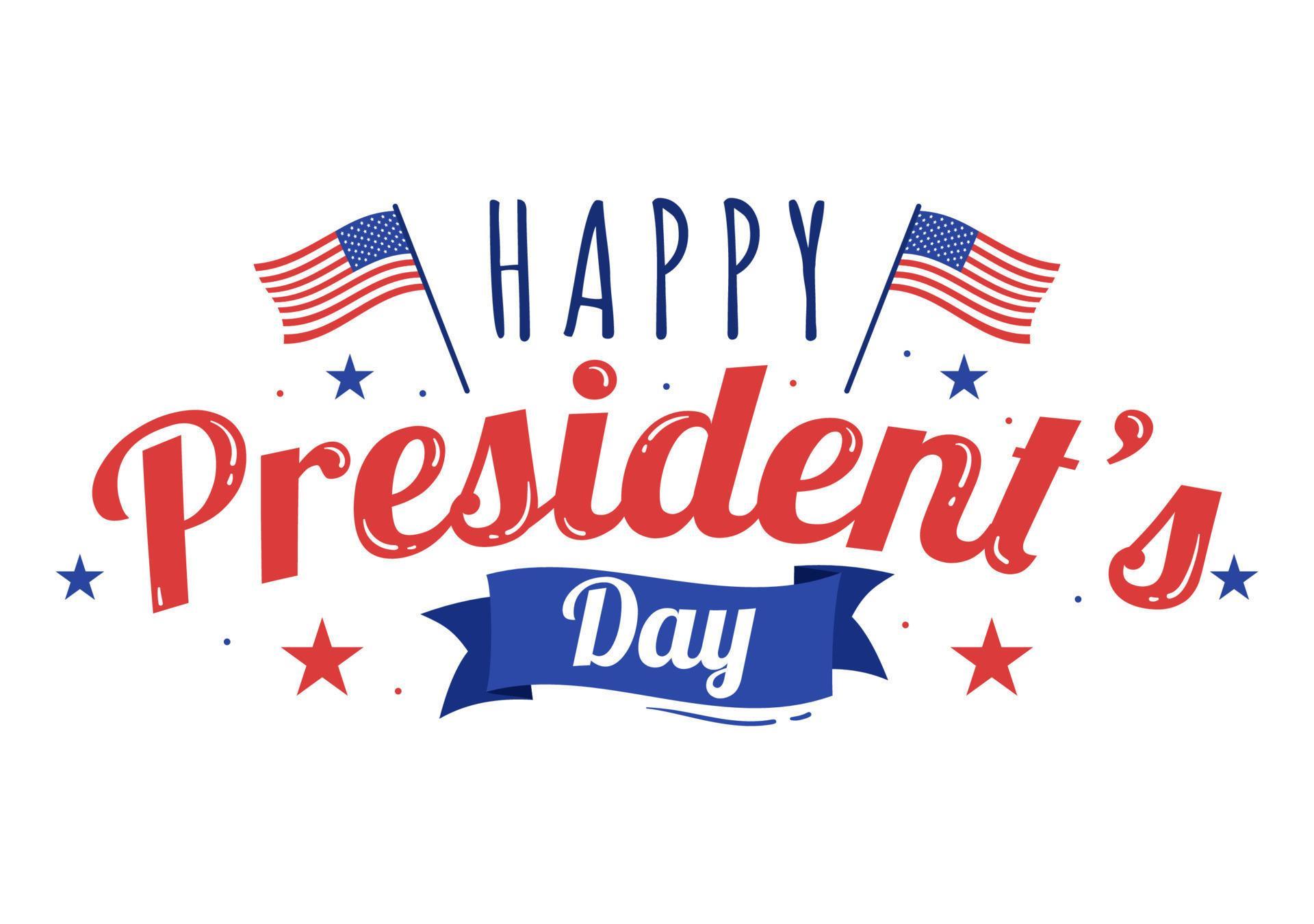 Happy Presidents Day With Stars And USA Flag For The President Of