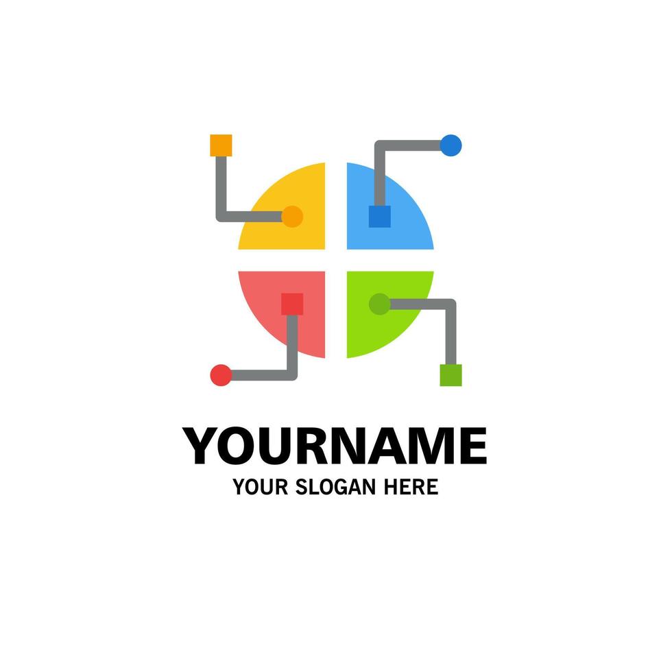 Construction Network Map Business Logo Template Flat Color 15167470