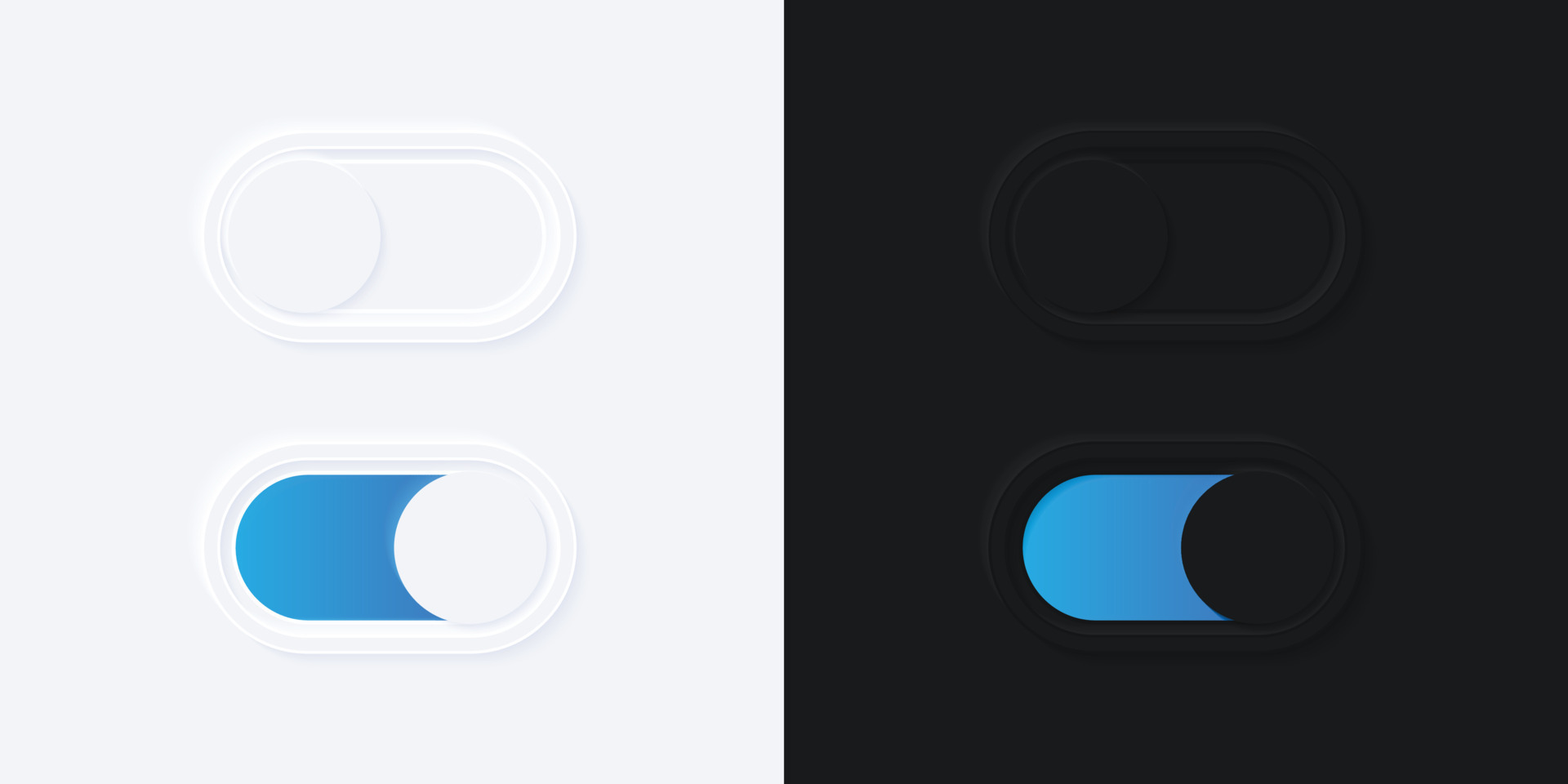 Minimalist Switch Button In Neumorphism Design Simple Modern And