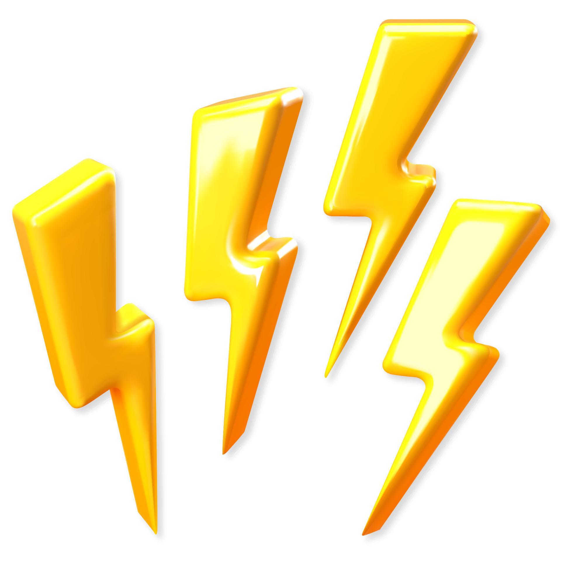 Lightning Stop Danger 3d Lightning Sign Yellow Color Design In