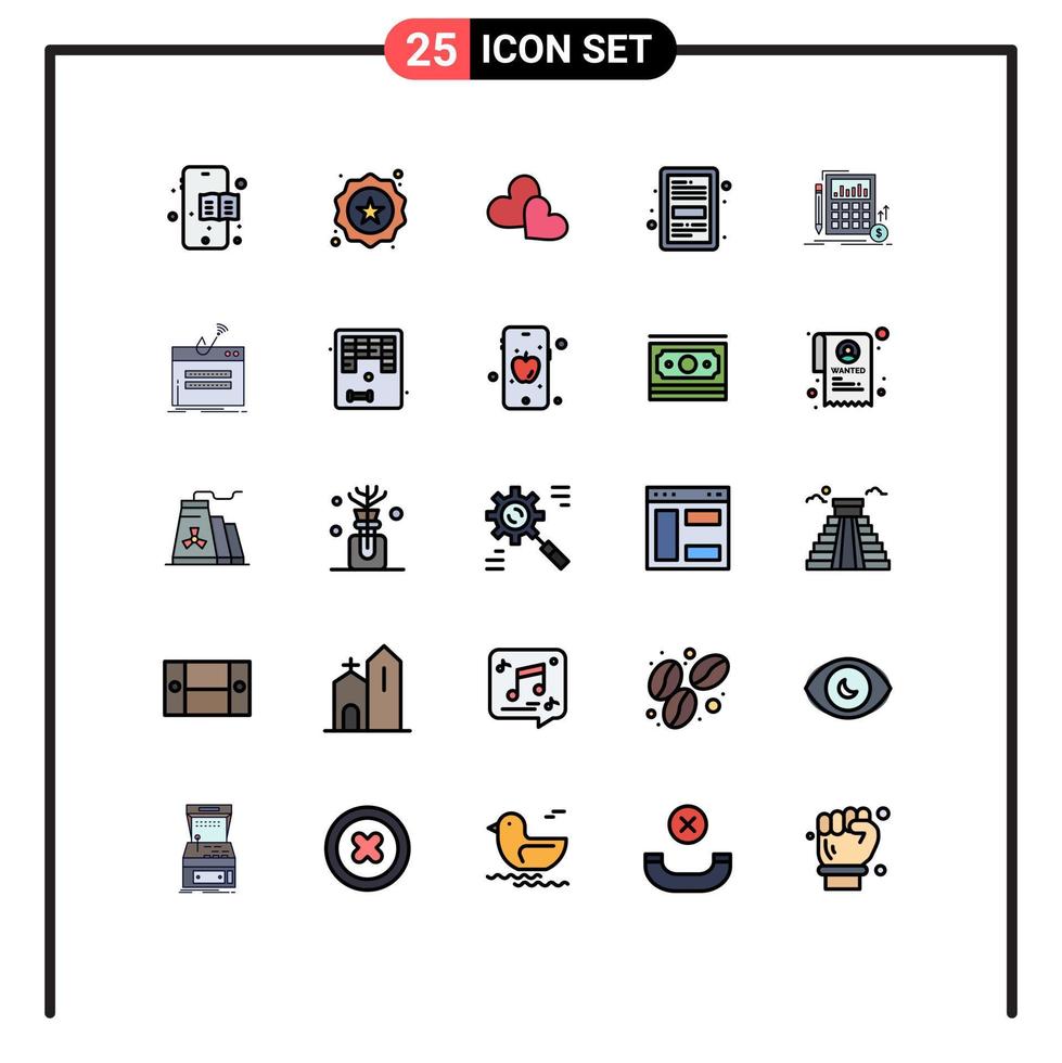 User Interface Filled Line Flat Color Pack Of Modern Signs And