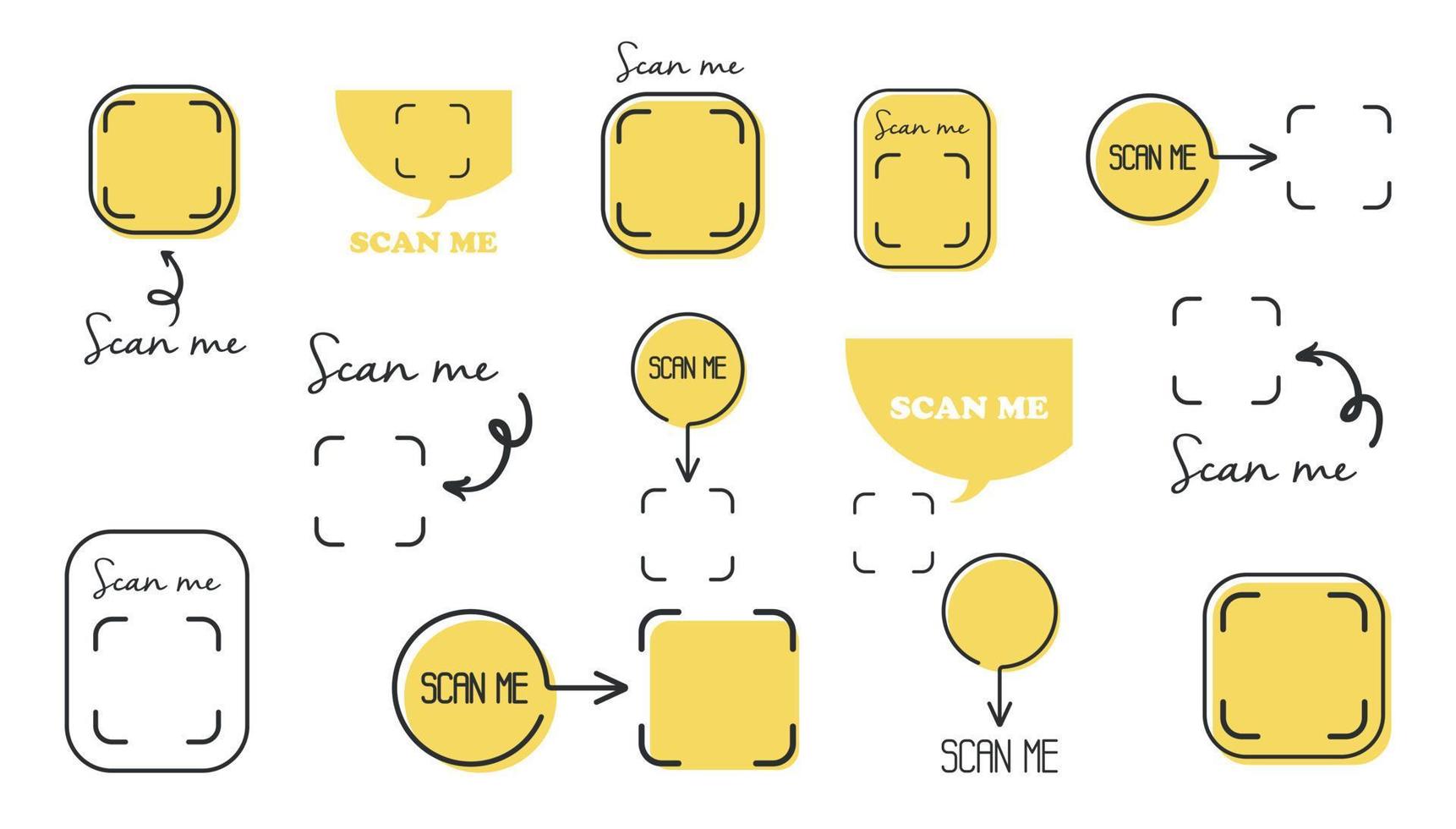 Scan Me Phone Tag Qr Code Mock Up Mockup Set Barcode Smartphone Id