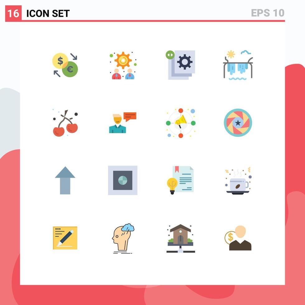 16 Thematic Vector Flat Colors And Editable Symbols Of Berry Sun Coding