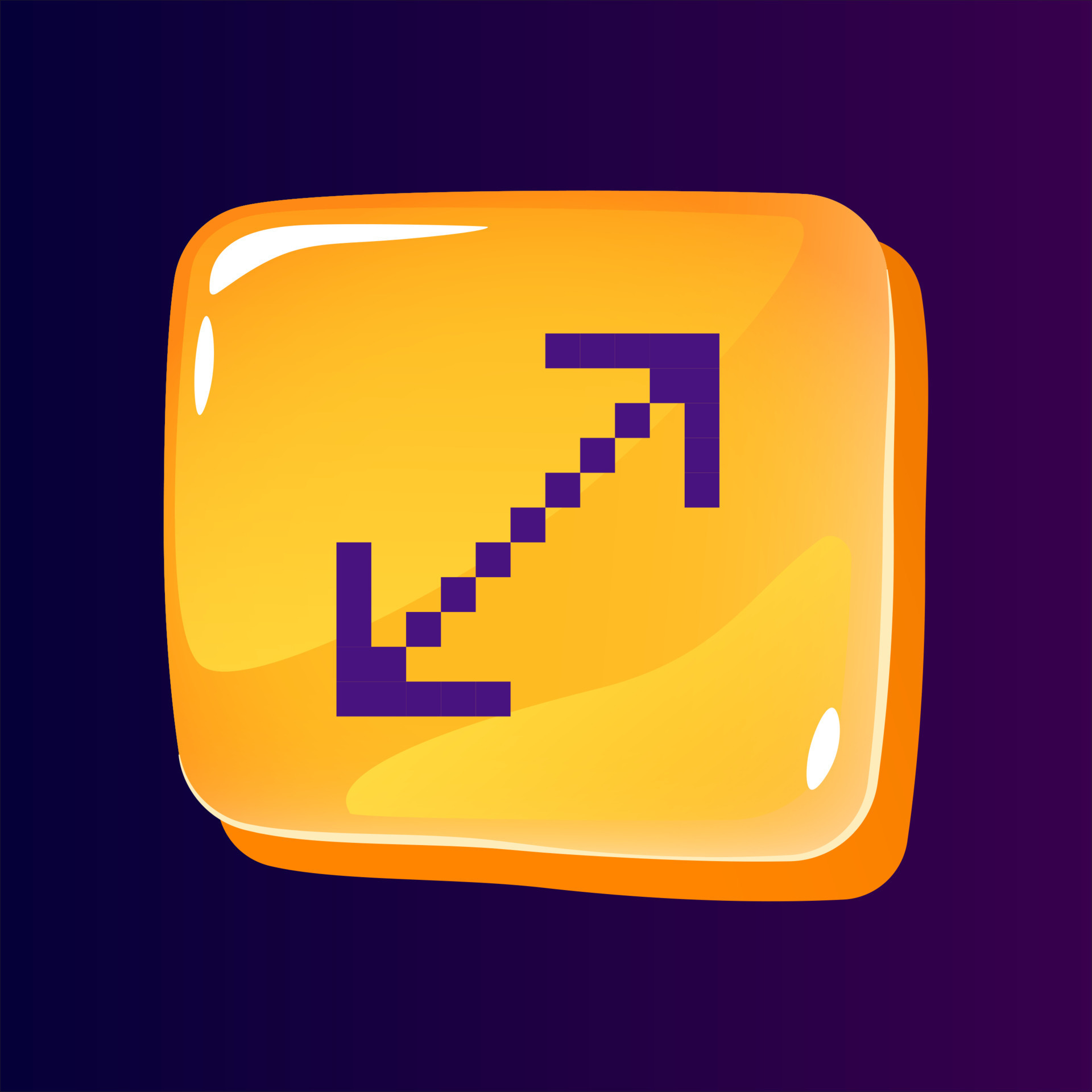 Enlarge Glossy Ui Button With Pixelated Color Icon Size Changing Function Website Control