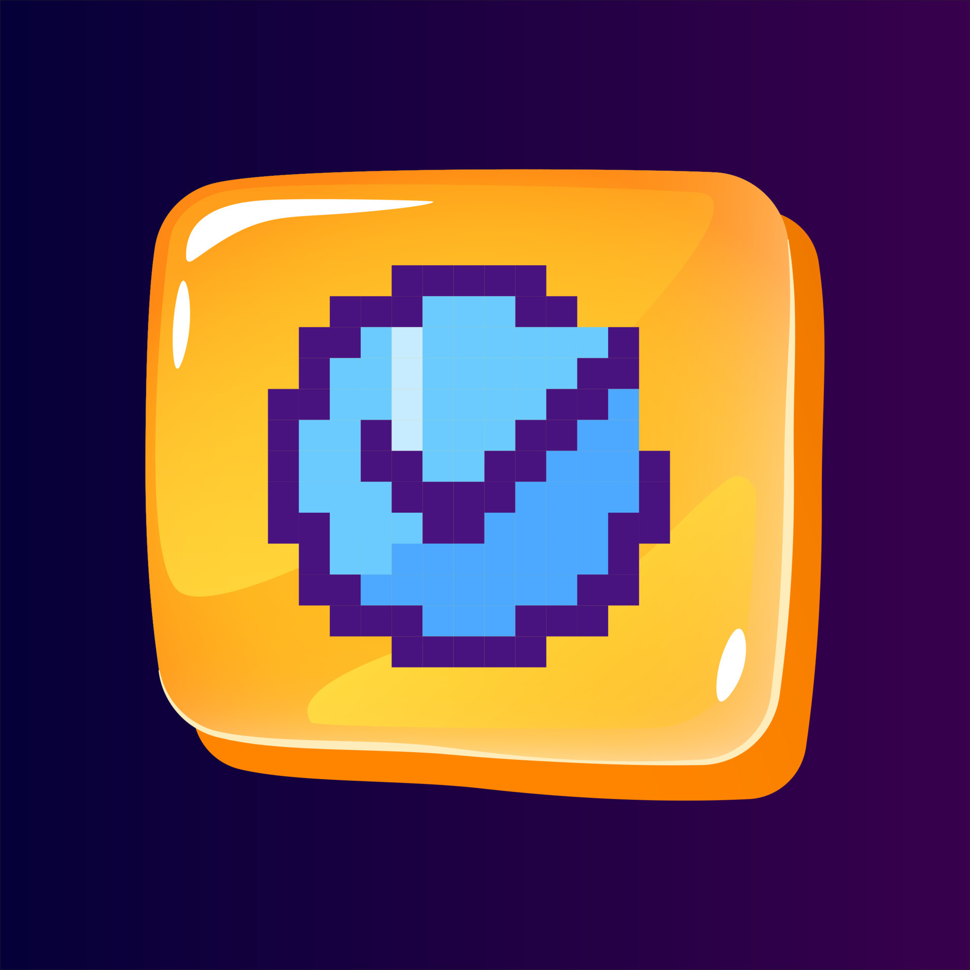 Tick In Circle Glossy Ui Button With Pixelated Color Icon Vote