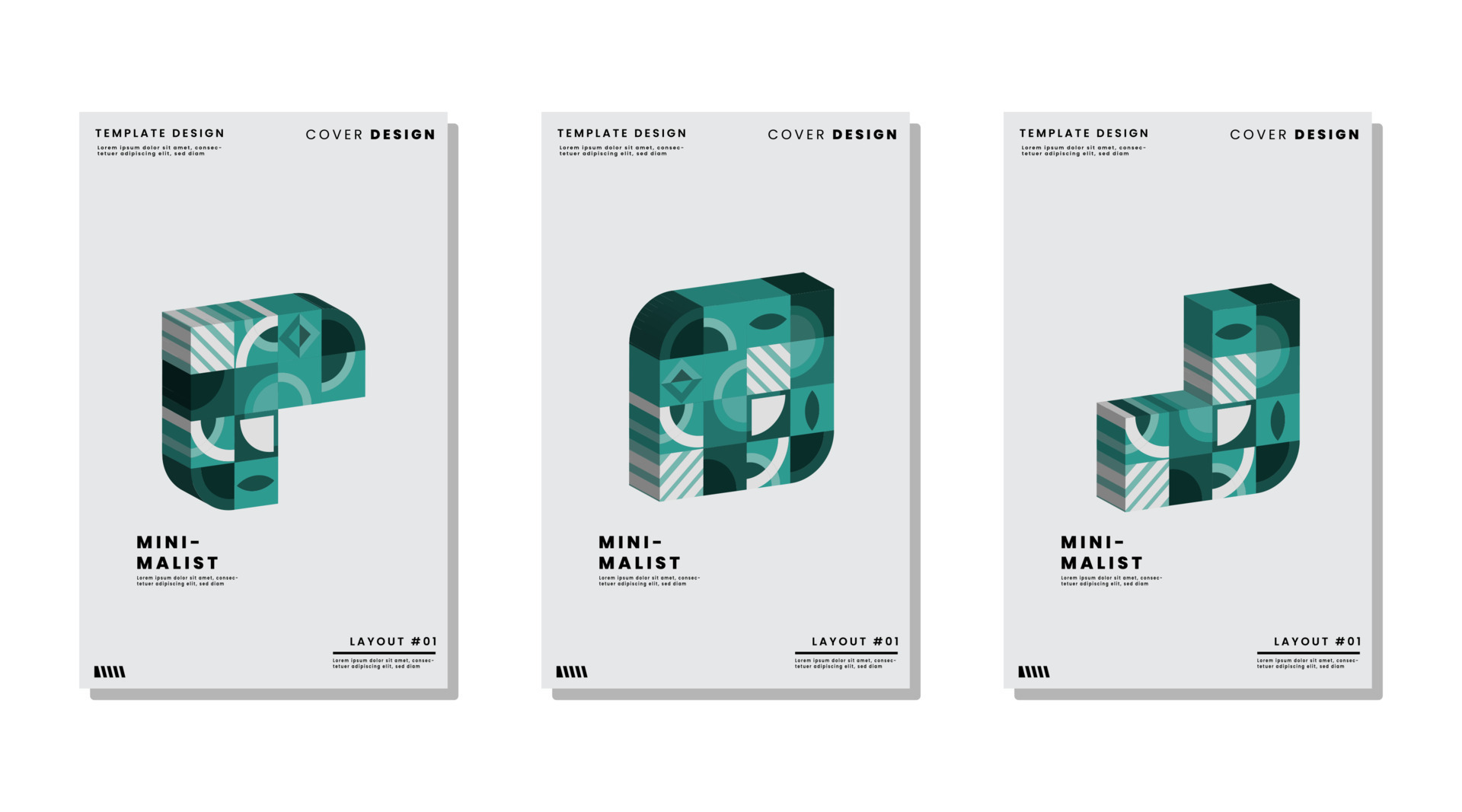 Template Vector Illustration 3D Geometry Objects Shapes Arrangement