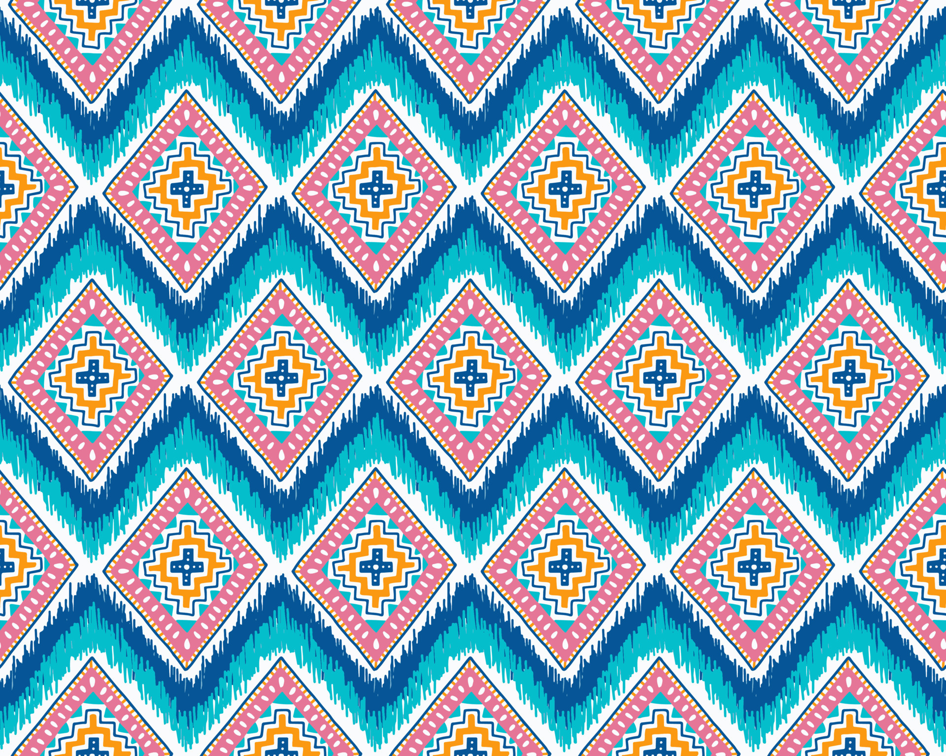 Abstract Cute Color Geometric Tribal Ethnic Ikat Folk Motif Argyle