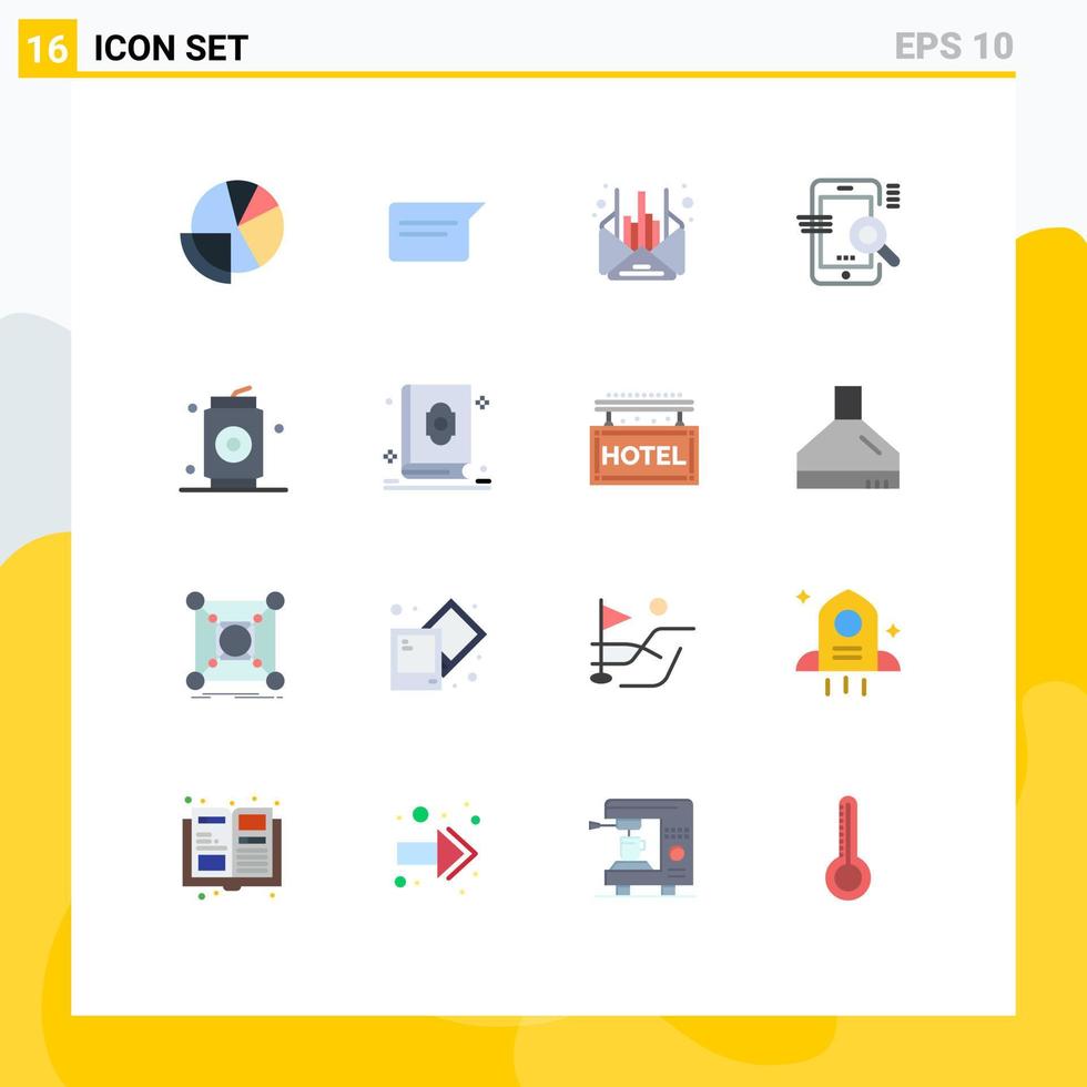 Group Of 16 Modern Flat Colors Set For Configuration Optimize Ui Mobile