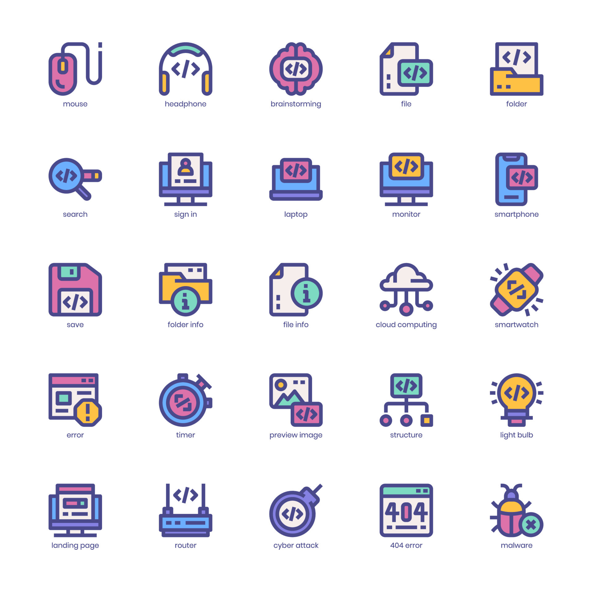 Programming Icon Pack For Your Website Mobile Presentation And Logo
