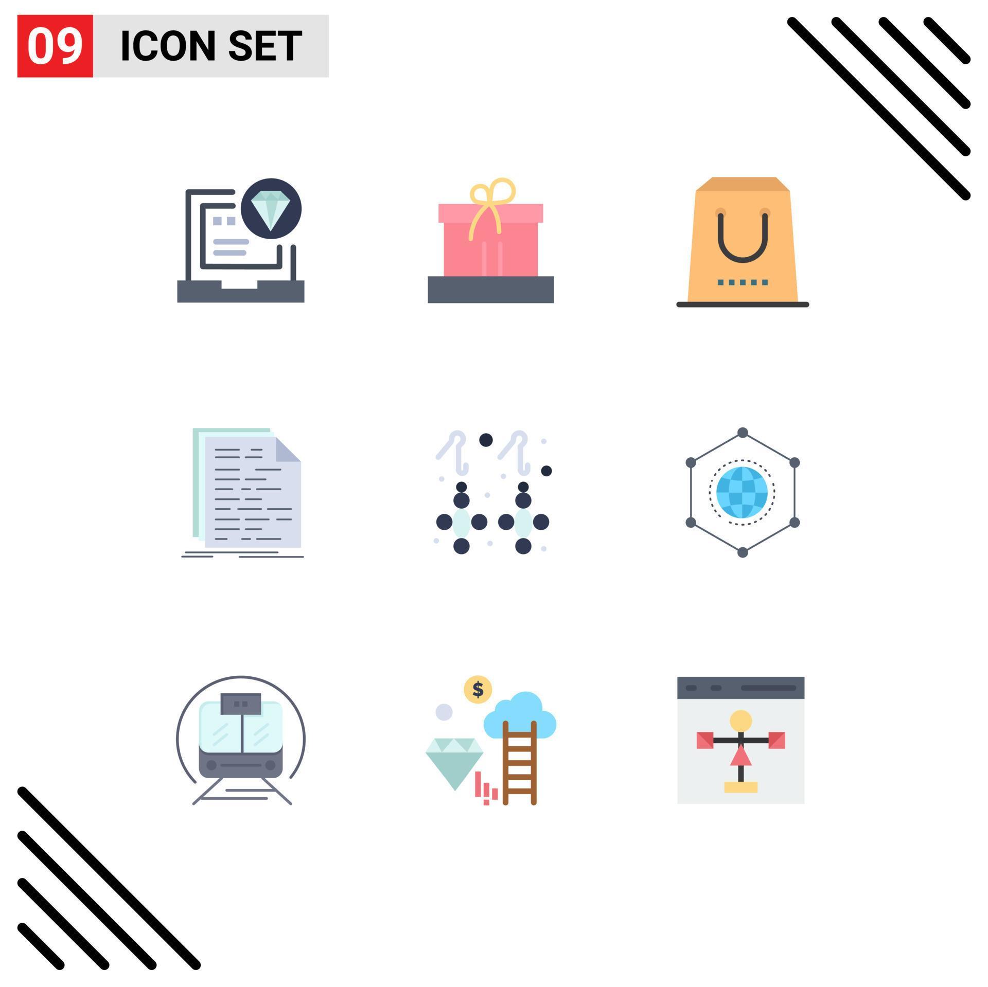 Modern Set Of 9 Flat Colors Pictograph Of Programming Coding Nature