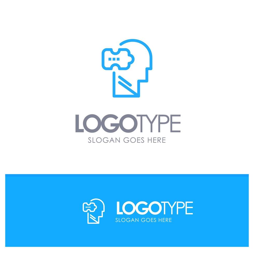 Logic Mind Problem Solving Blue Outline Logo Place For Tagline 17968120