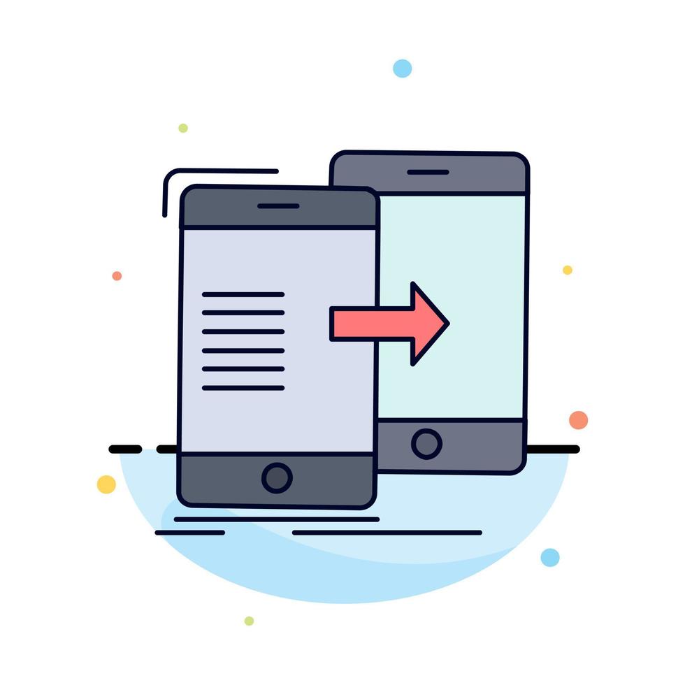 Data Sharing Sync Synchronization Syncing Flat Color Icon Vector