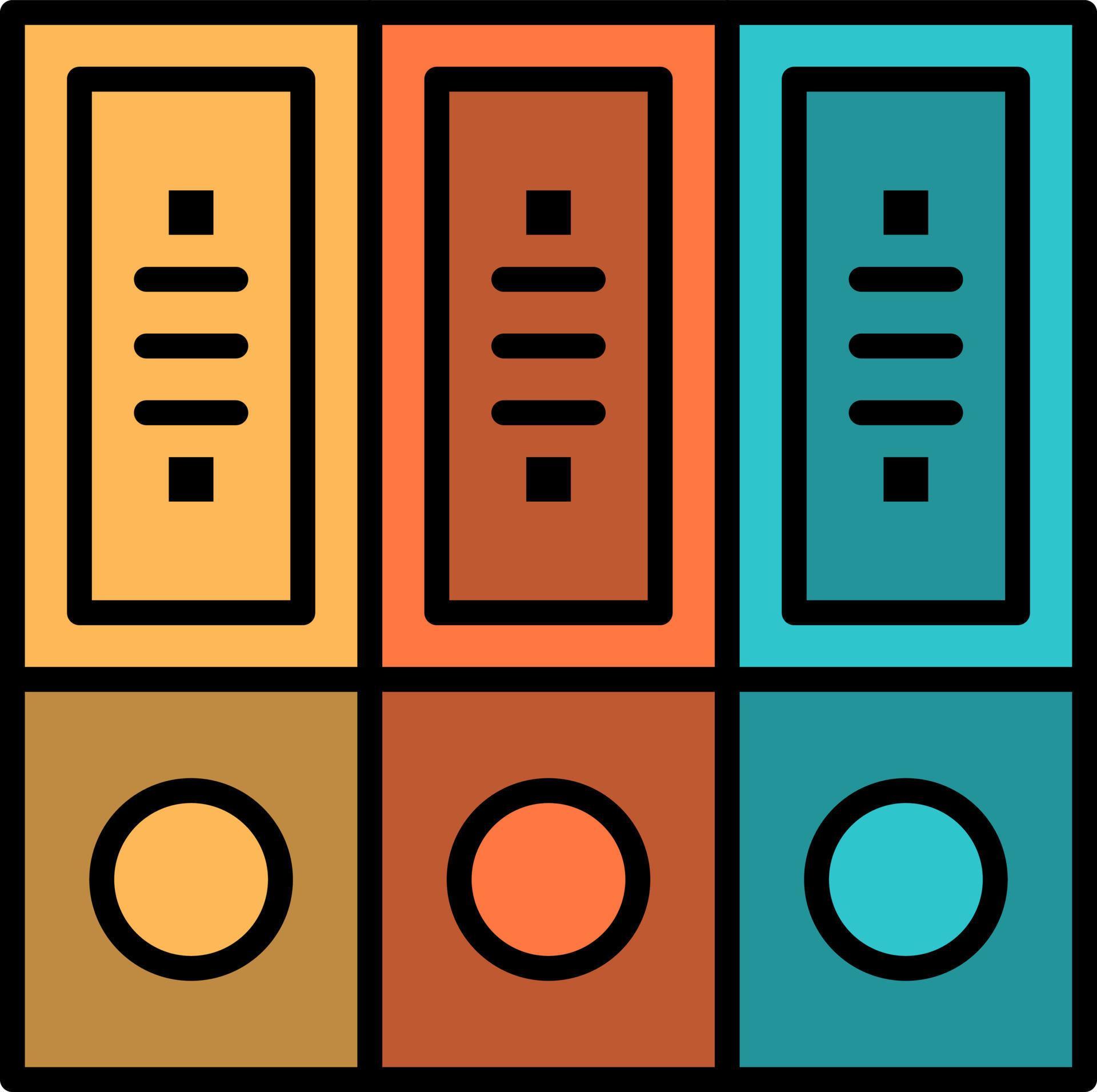 Files Archive Data Database Documents Folders Flat Color Icon Vector