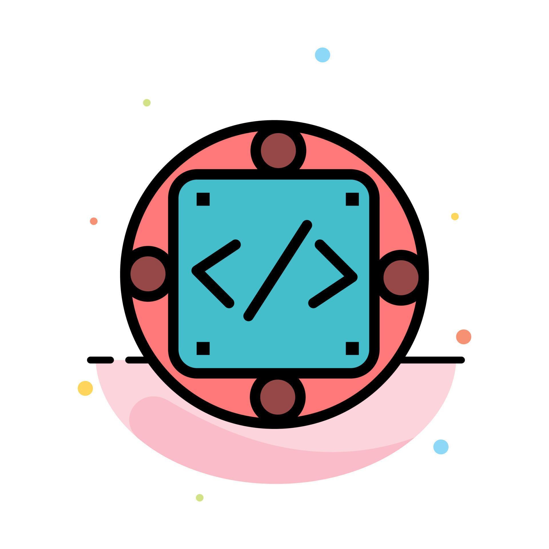 Code Custom Implementation Management Product Abstract Flat Color Icon