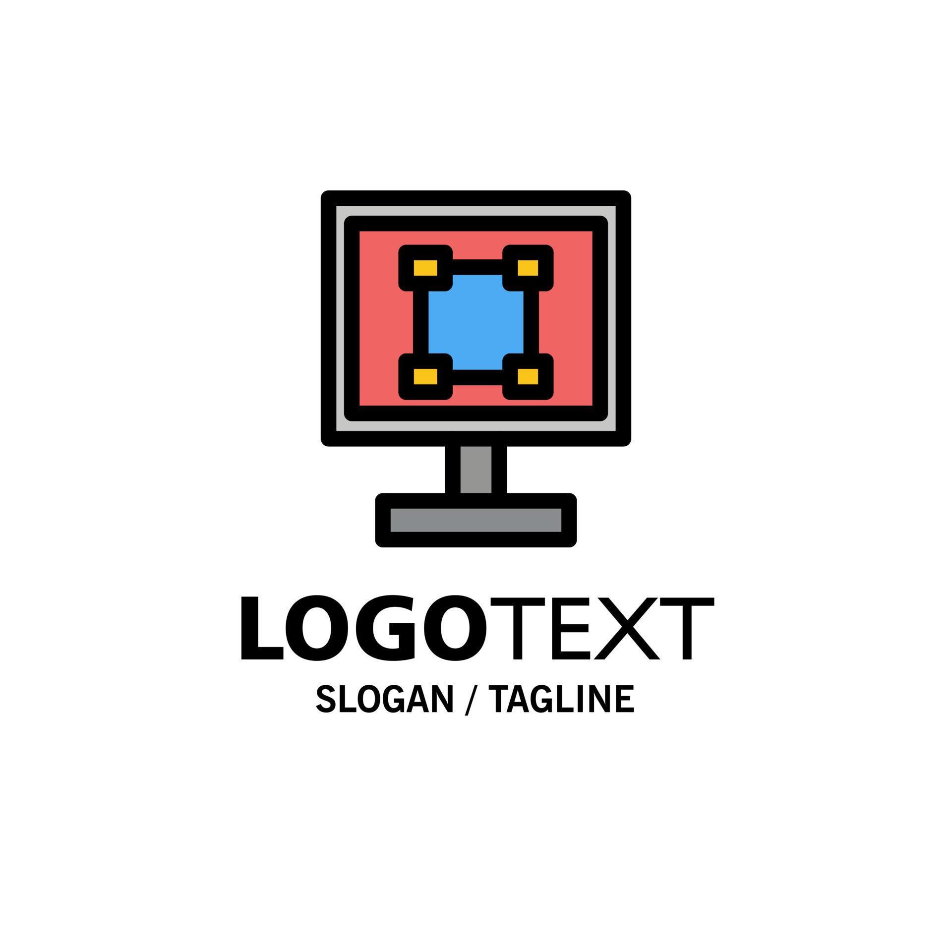 Crop Graphics Design Program Application Business Logo Template Flat