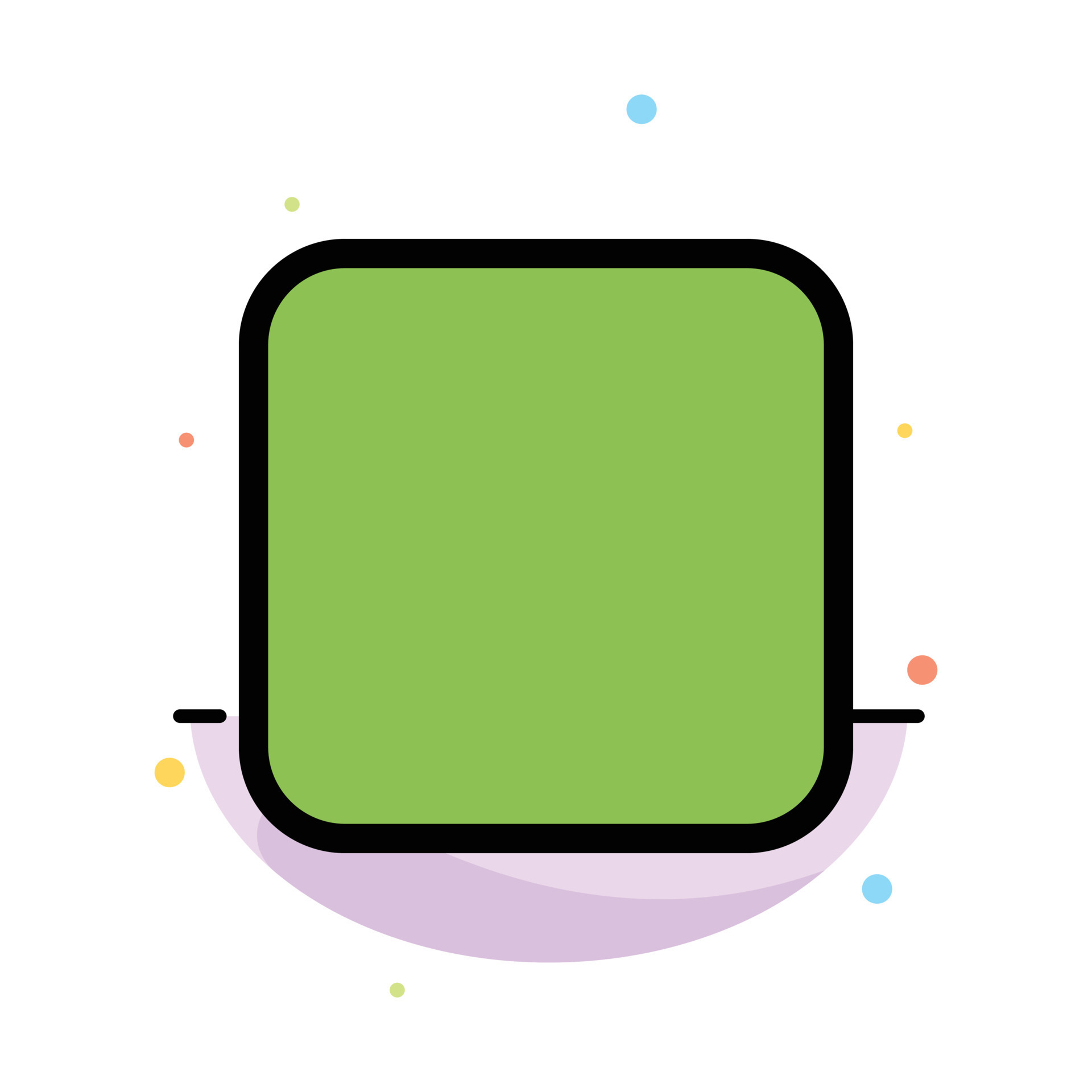 Box Checkbox Unchecked Abstract Flat Color Icon Template