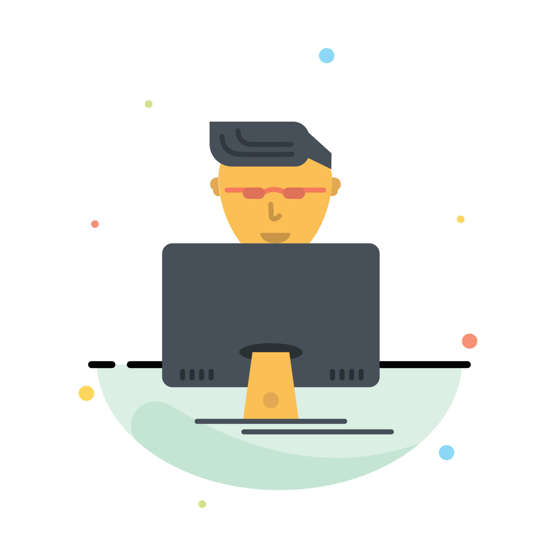 Hacker User Gamer Programmer Abstract Flat Color Icon Template 18000707