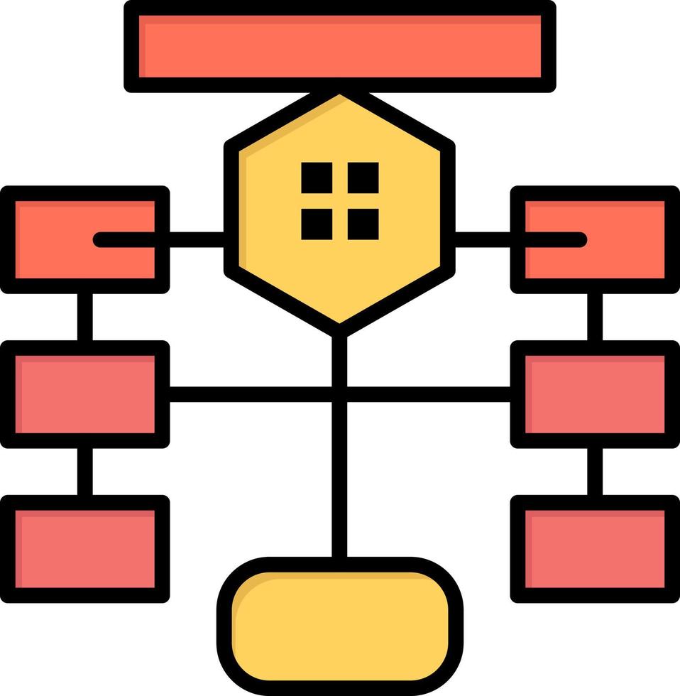 Flowchart Flow Chart Data Database Flat Color Icon Vector Icon Banner