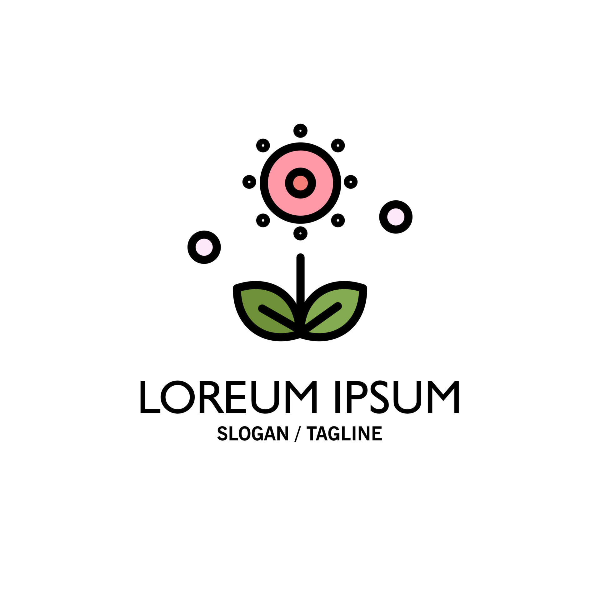 Flora Floral Flower Nature Spring Business Logo Template Flat Color