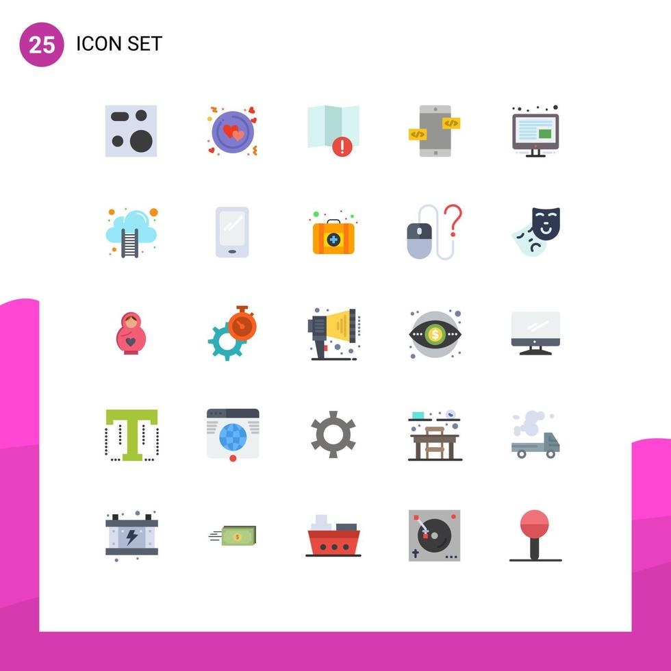 25 Thematic Vector Flat Colors And Editable Symbols Of Management