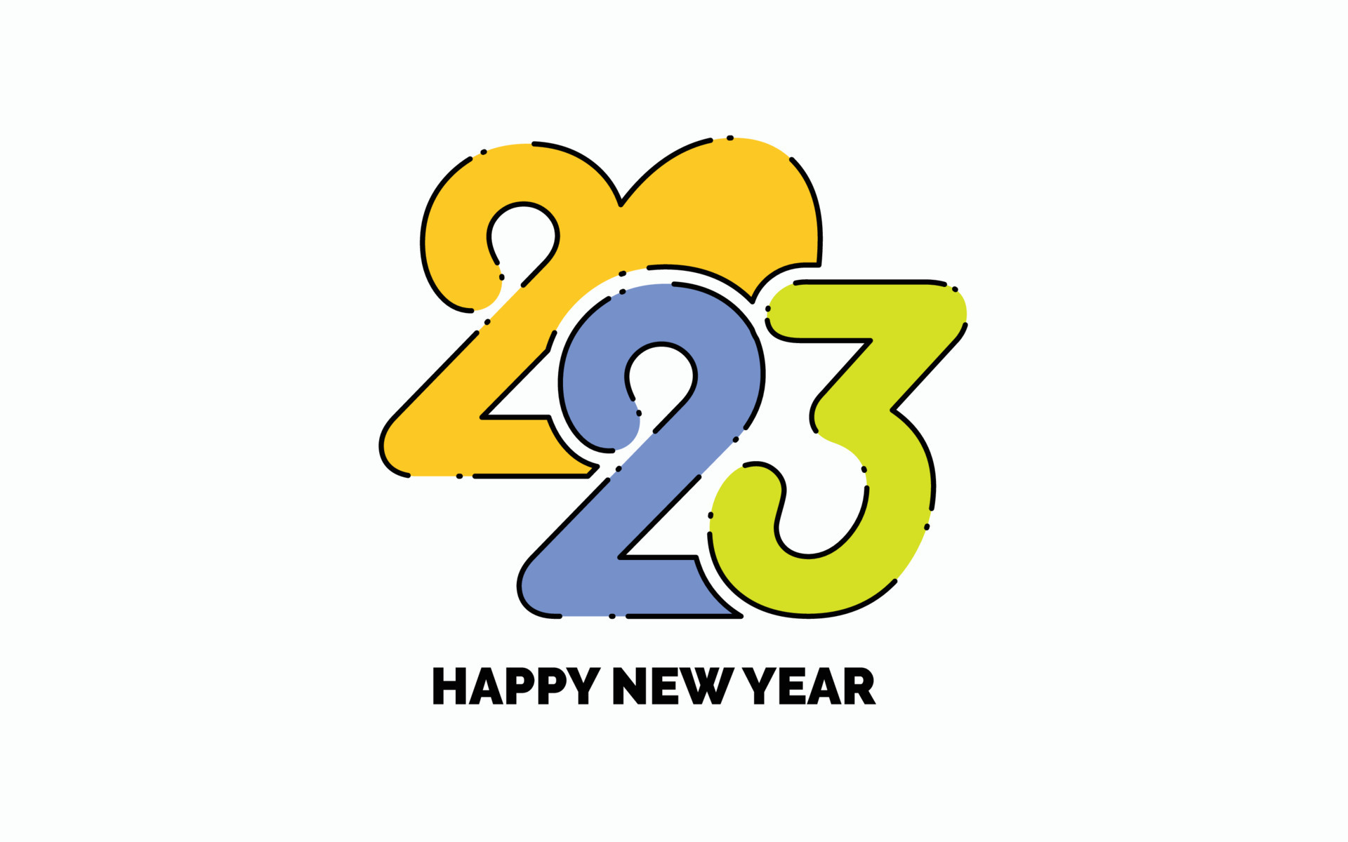 New Year 2023 Flat Color Dotted Omission Logo Design 18523631 Vector