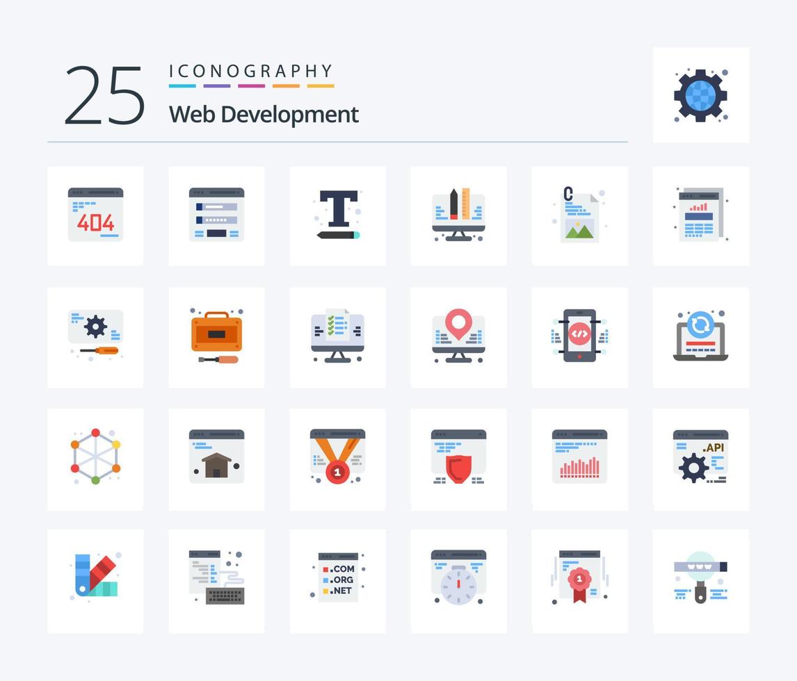 Web Development 25 Flat Color Icon Pack Including Planning Coding