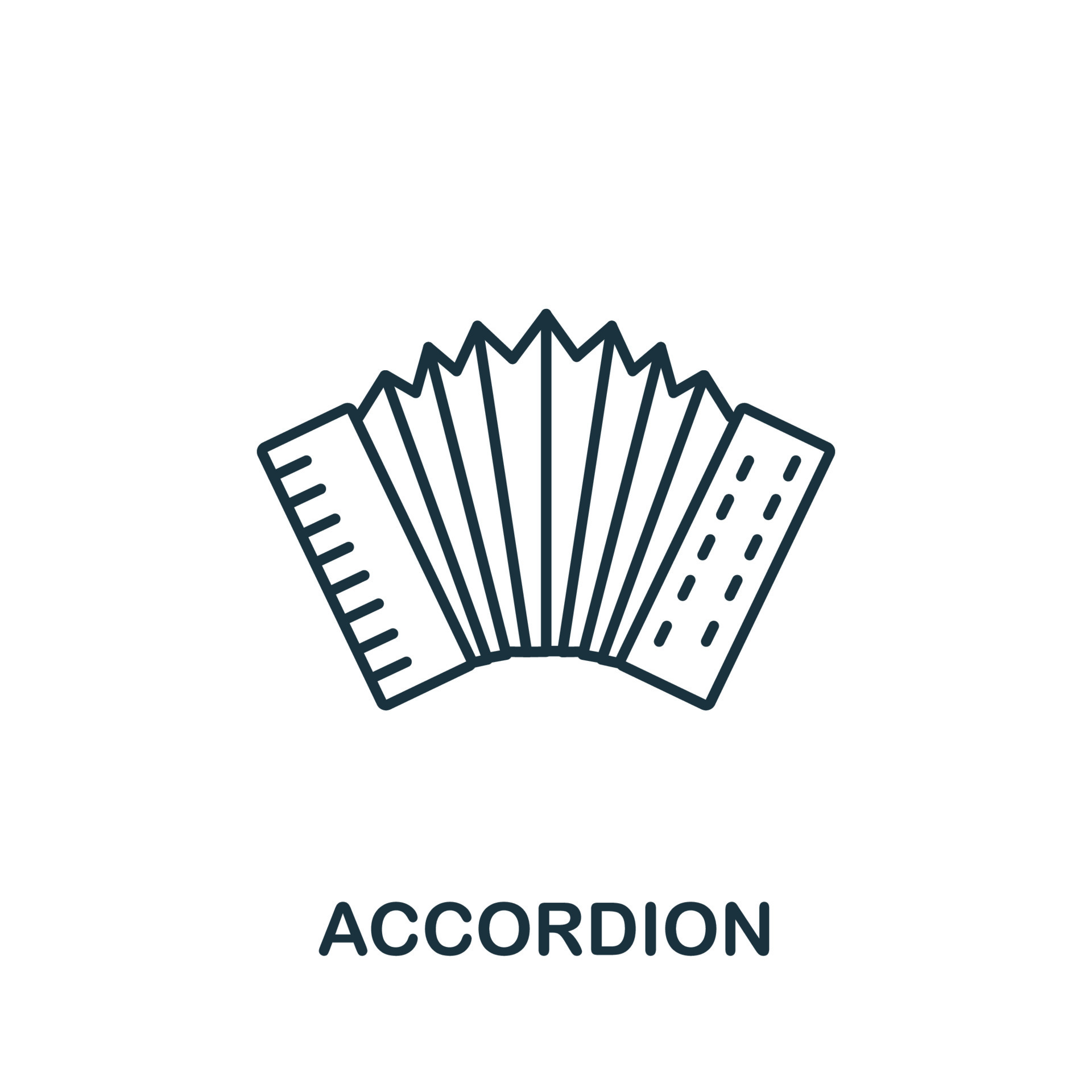 icono de acordeón de la colección de música icono de acordeón de línea
