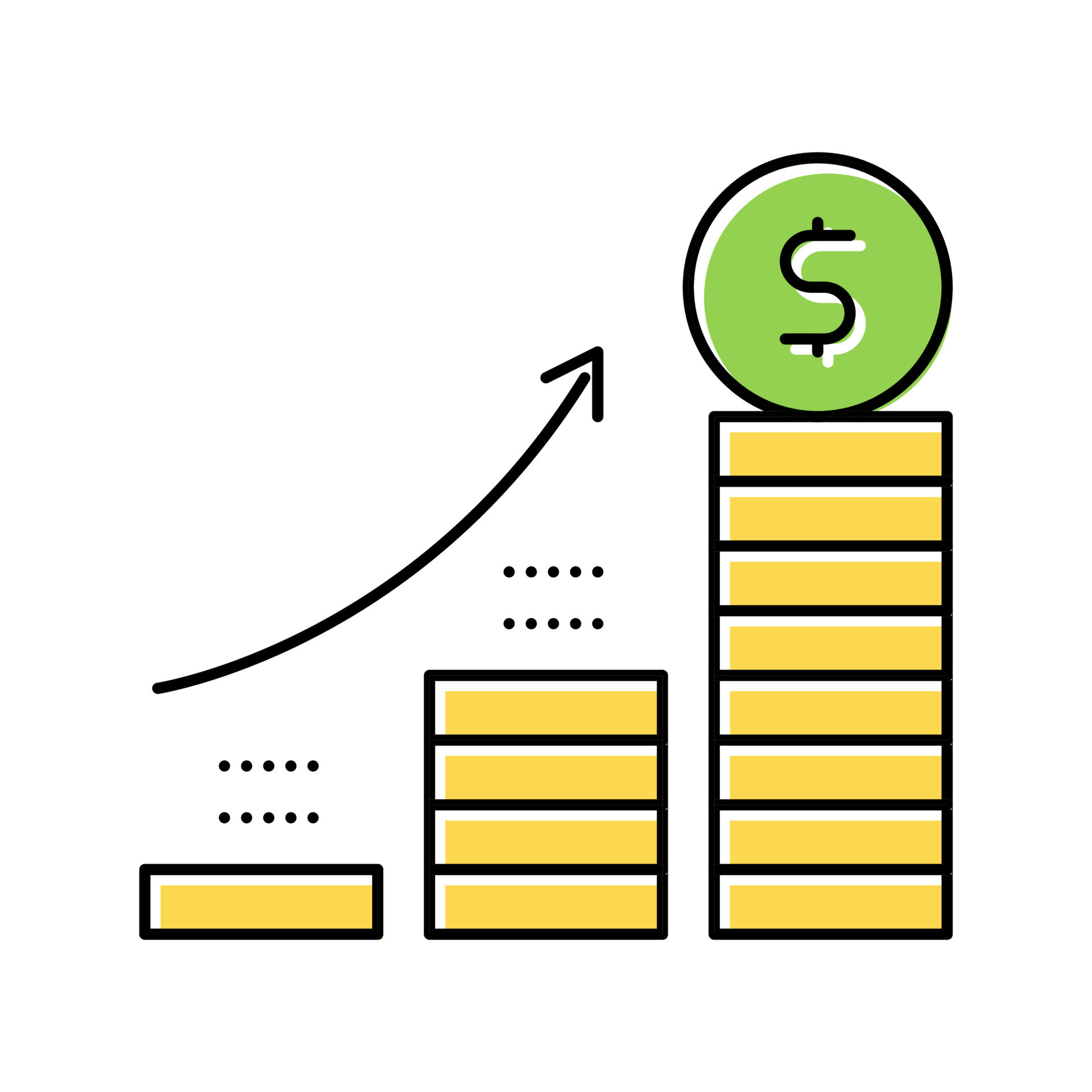 Growth Coin Heap Color Icon Vector Illustration 19000088 Vector Art At