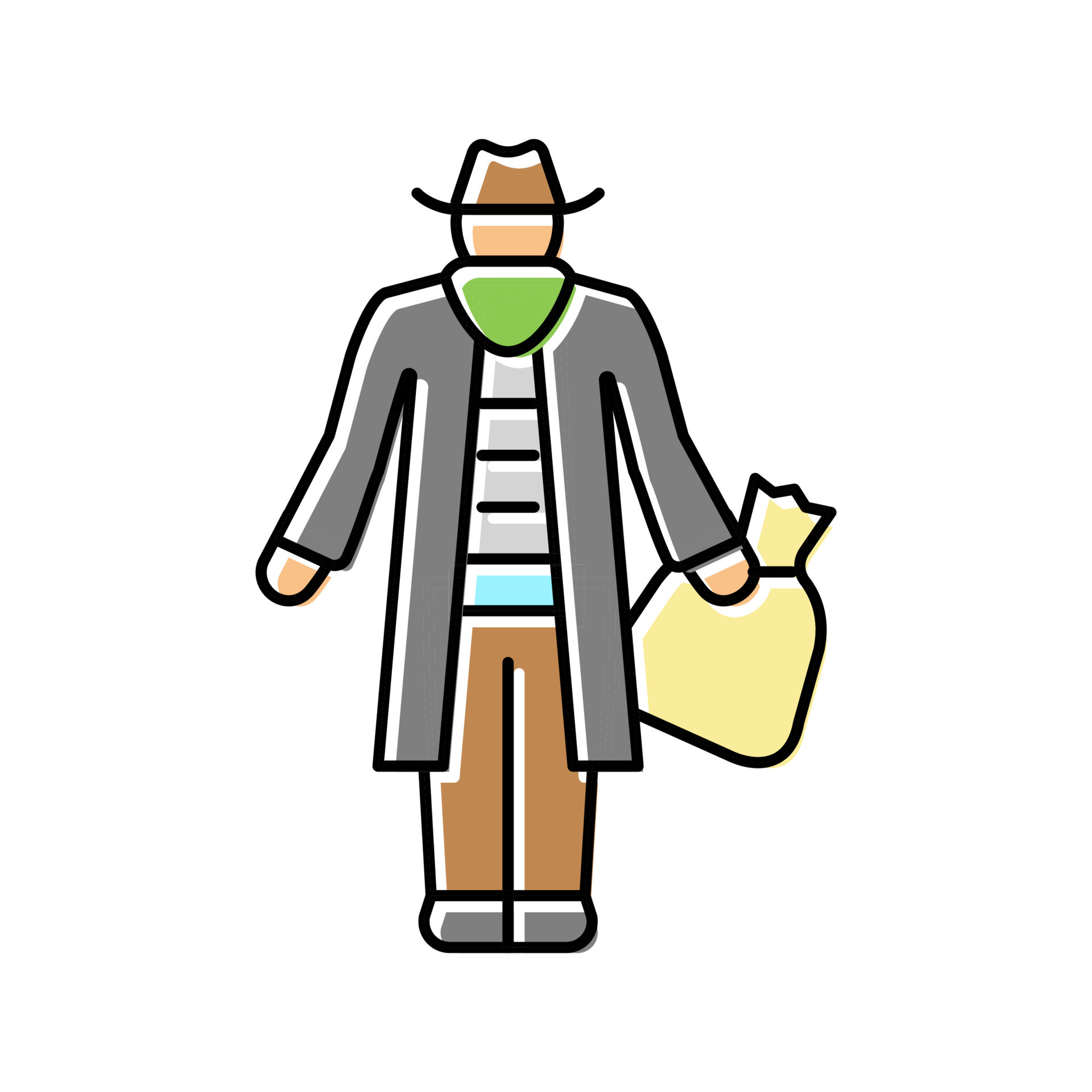 Bandit Man Color Icon Vector Illustration 19002550 Vector Art At Vecteezy