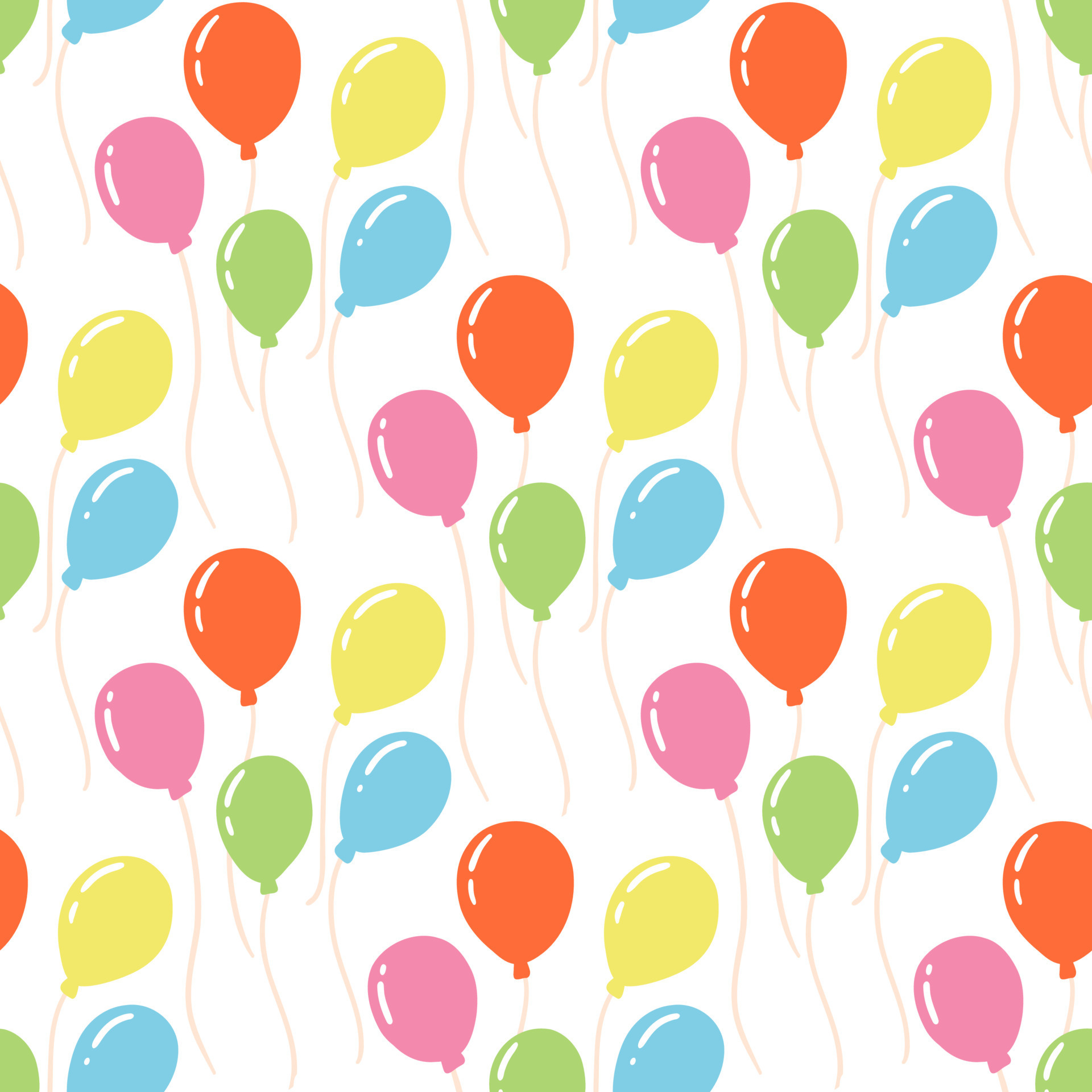 patrón sin fisuras con globos de colores en estilo plano de dibujos
