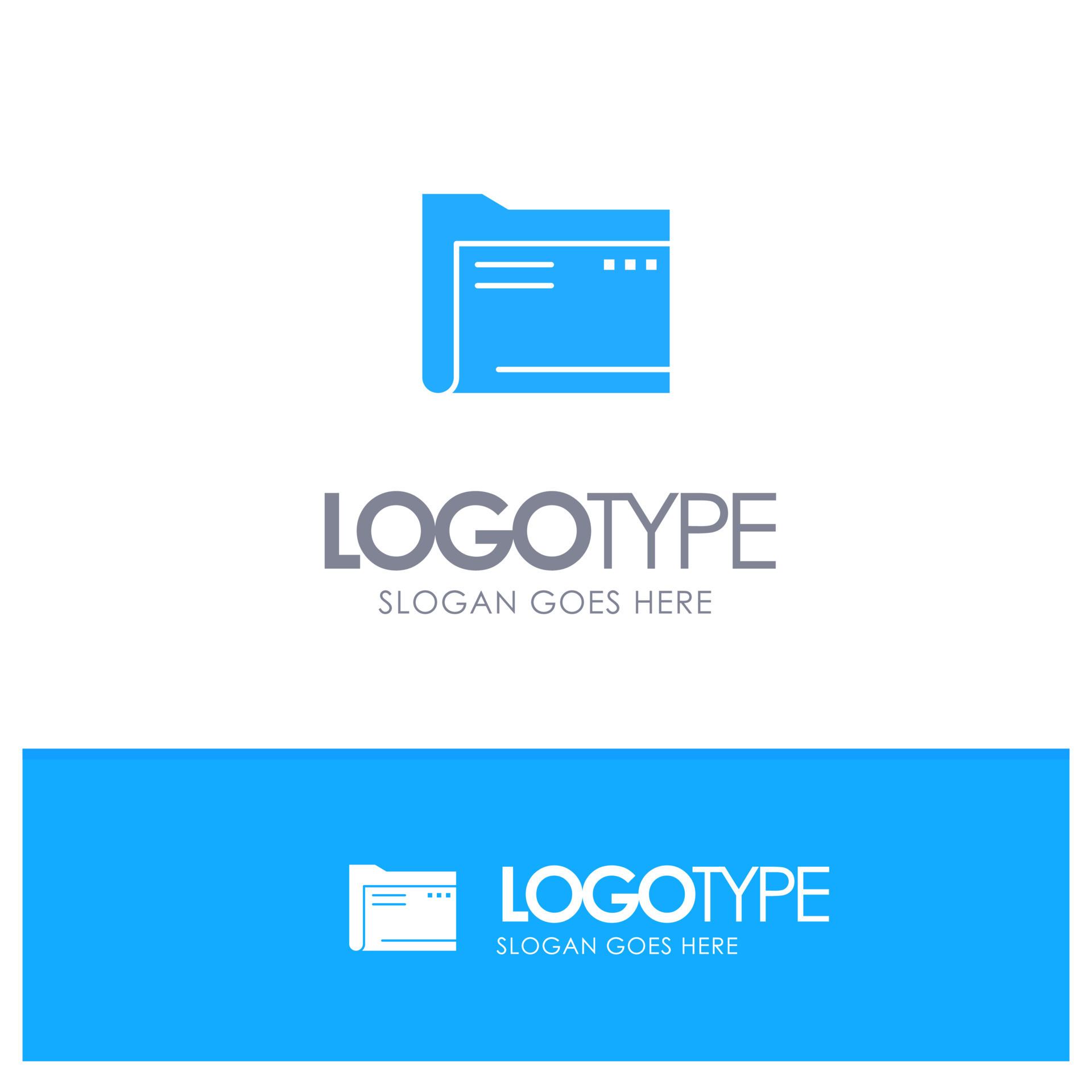 Folder Archive Computer Document Empty File Storage Blue Solid Logo