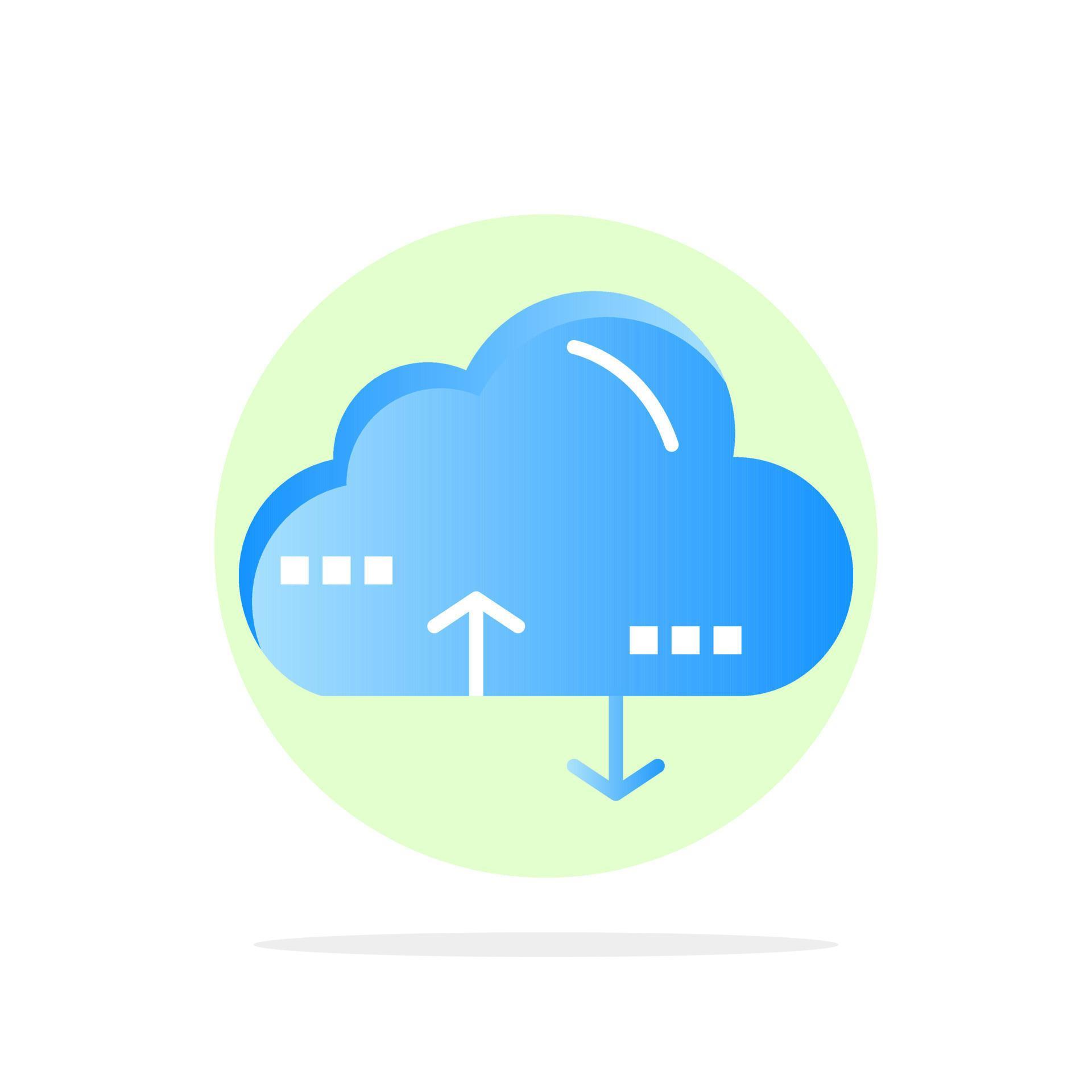 Cloud Computing Link Data Abstract Circle Background Flat Color Icon